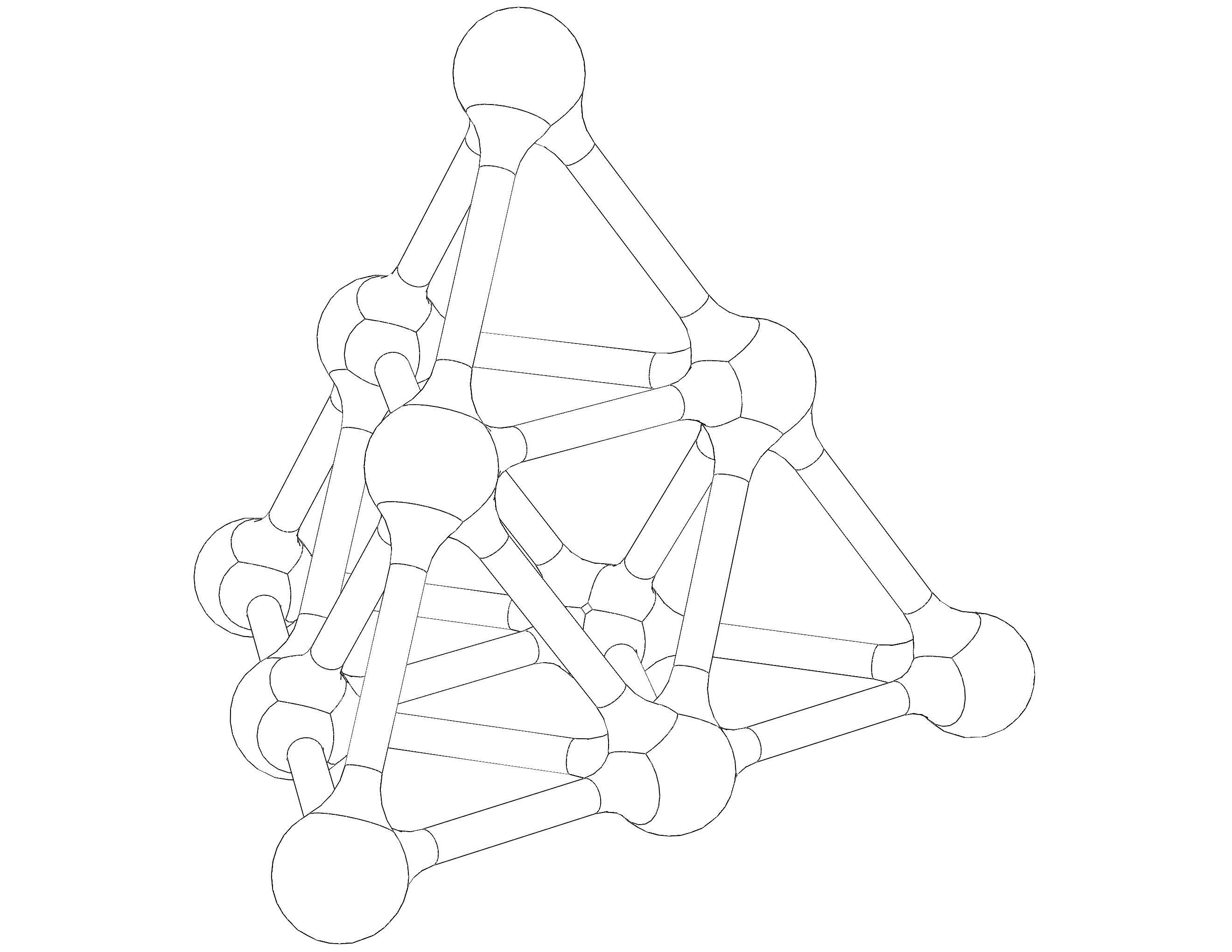 Tetra Structures with Atoms 3D model 3D printable | CGTrader