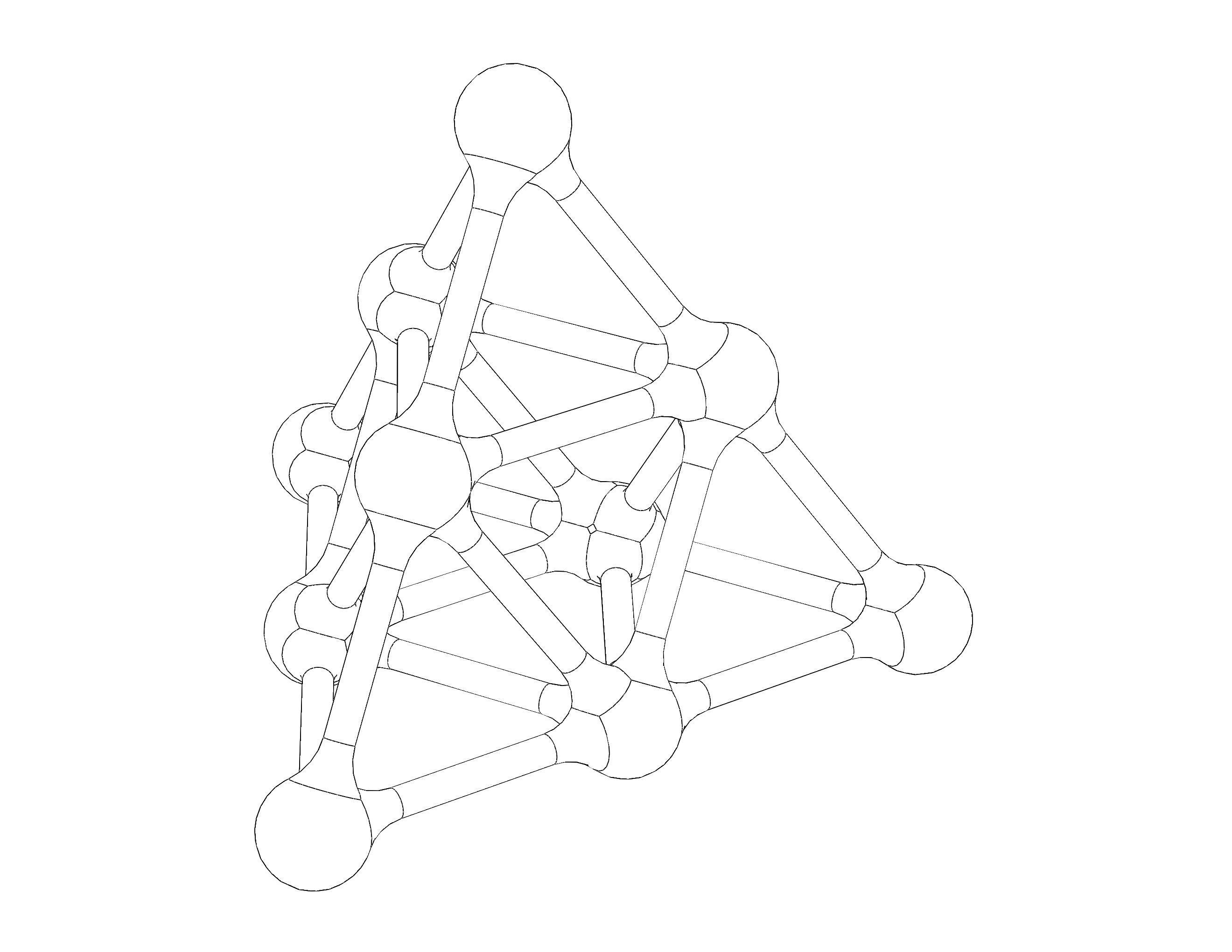 Tetra Structures with Atoms 3D model 3D printable | CGTrader