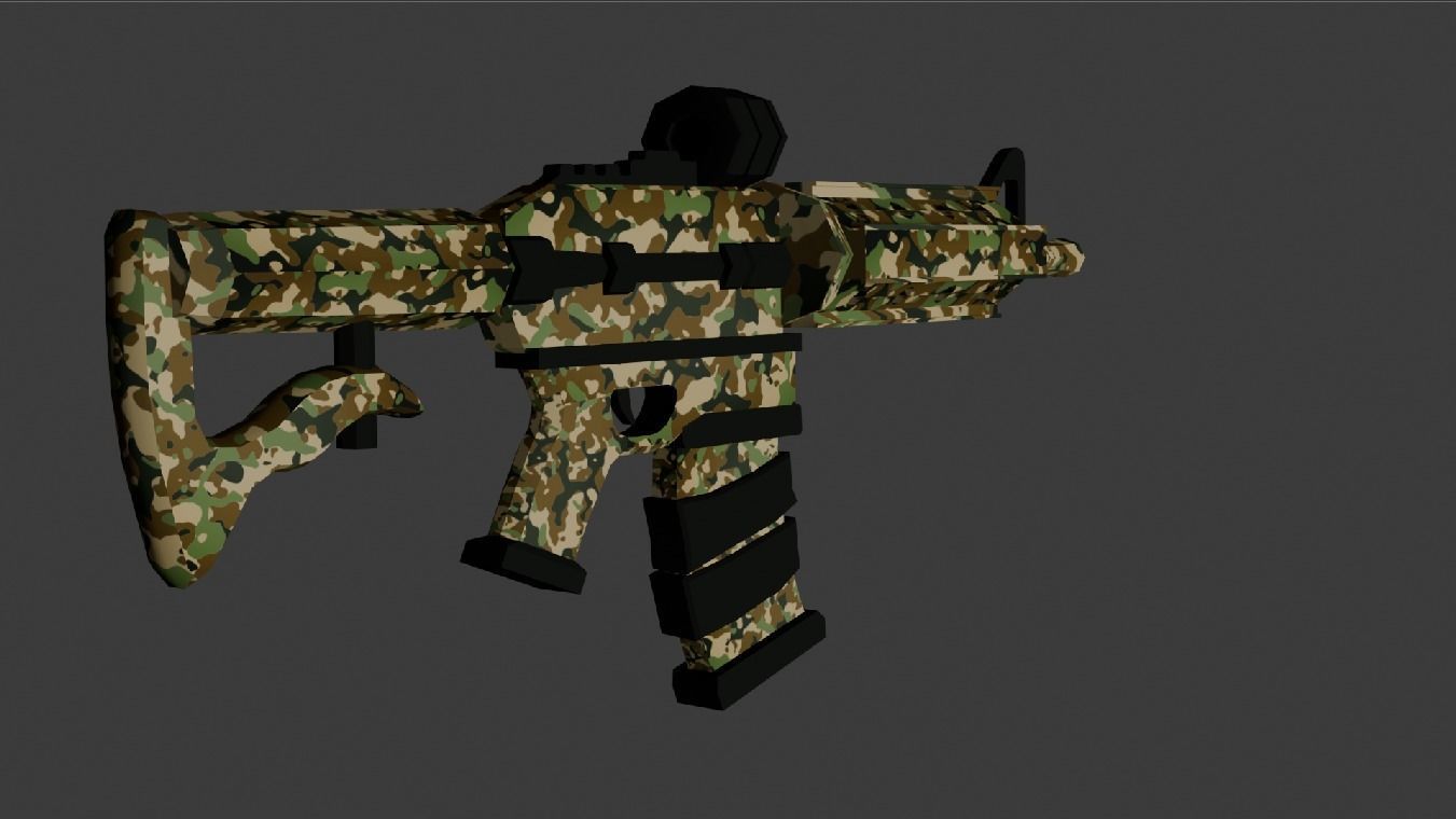 M416 gun with army color 3D model animated rigged | CGTrader