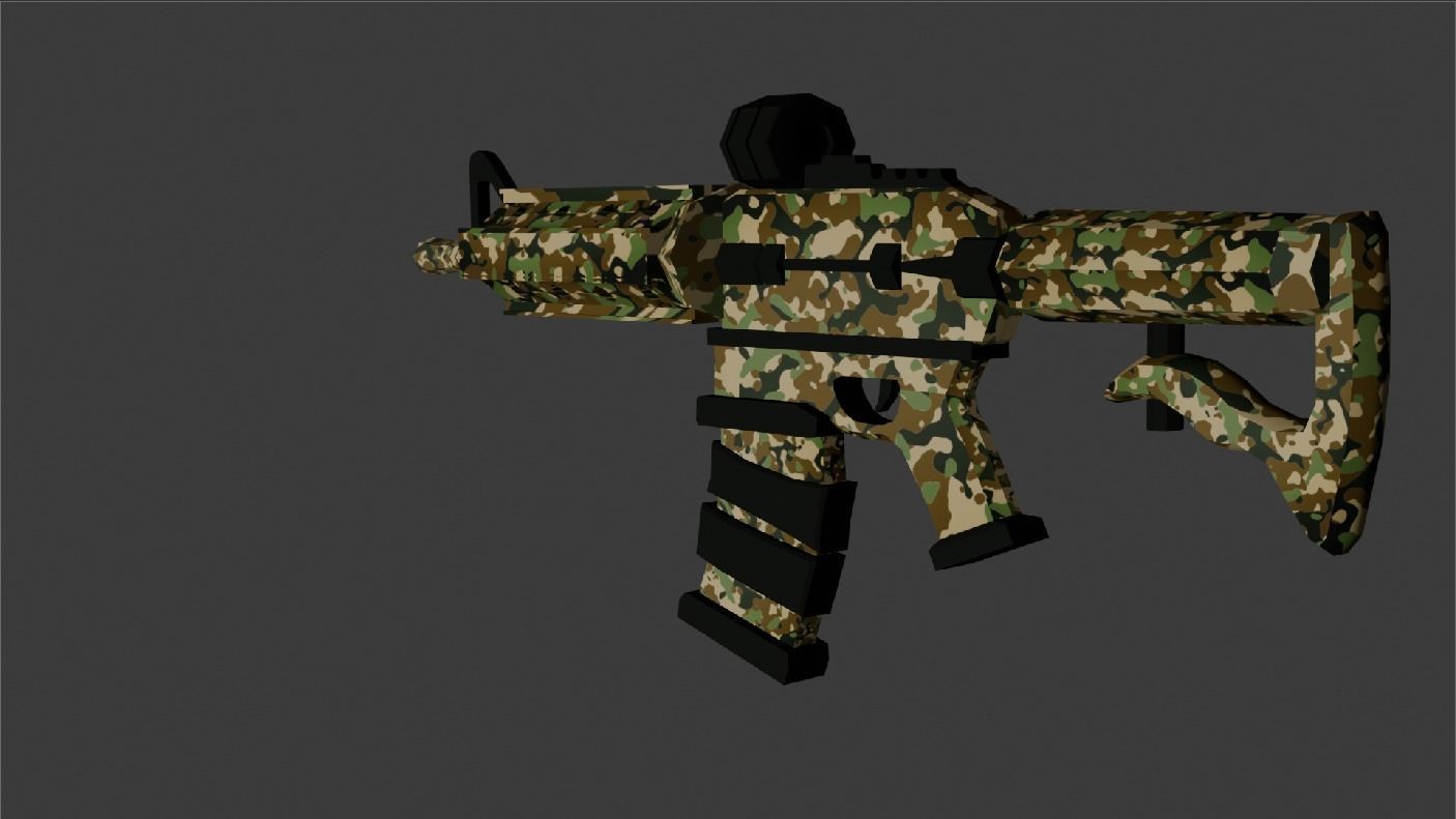 M416 gun with army color 3D model animated rigged | CGTrader