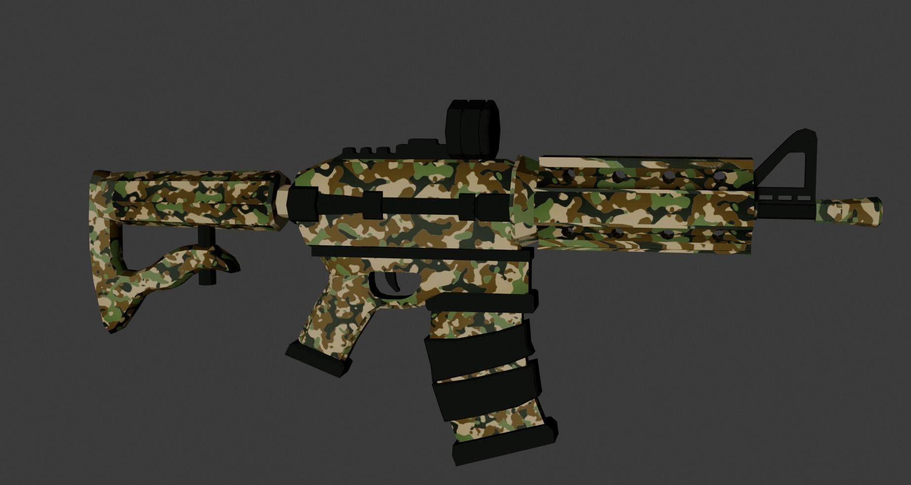 M416 gun with army color 3D model animated rigged | CGTrader