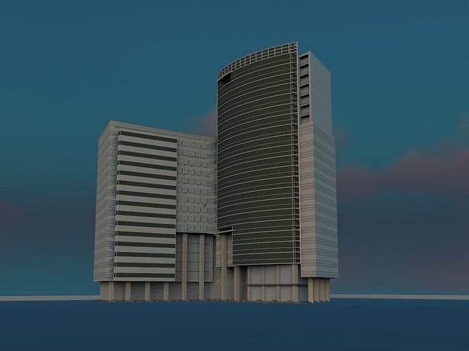 A modern office building free 3D model | CGTrader
