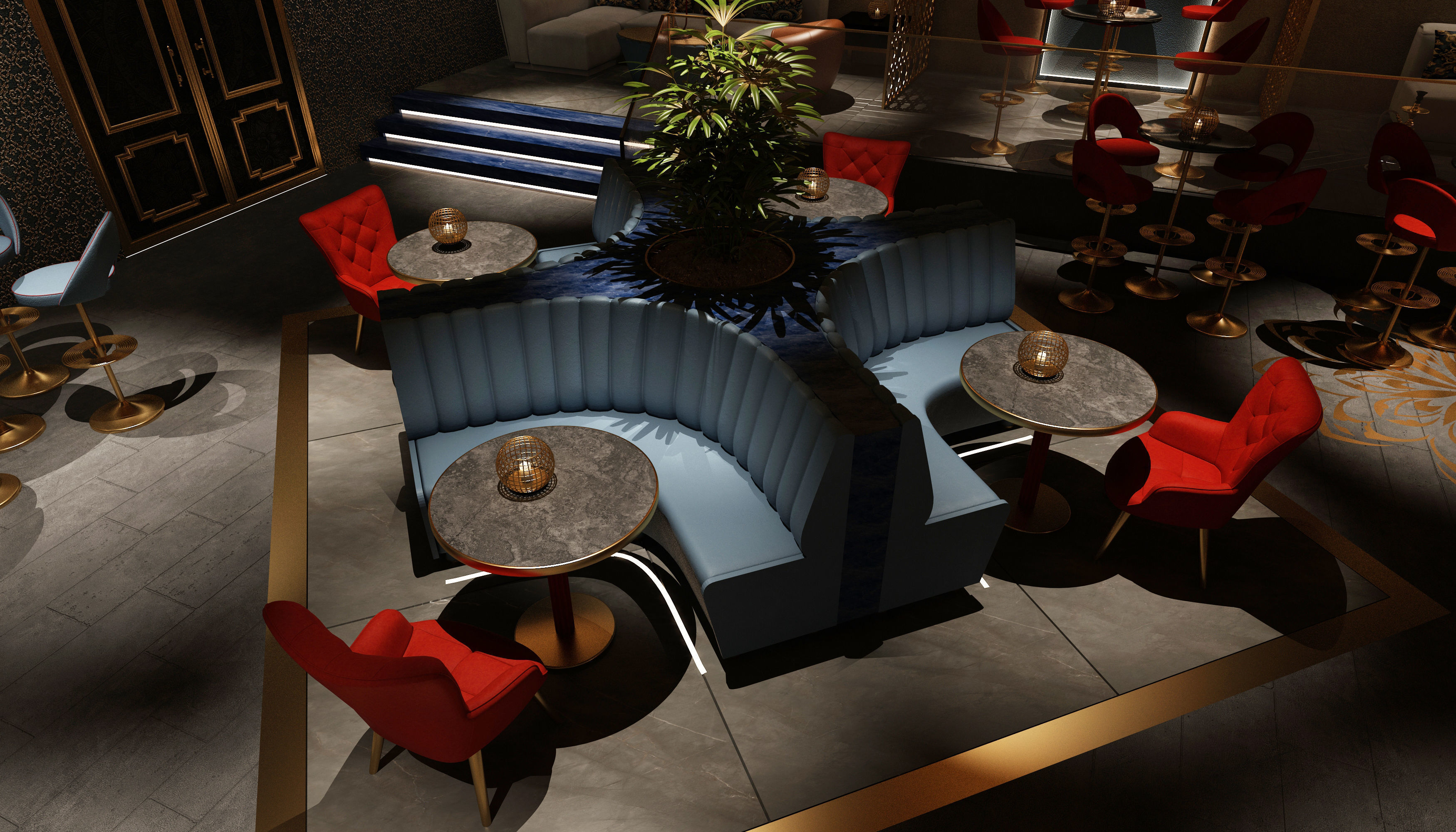 bar coffee restaurant night club interior design 3D model | CGTrader