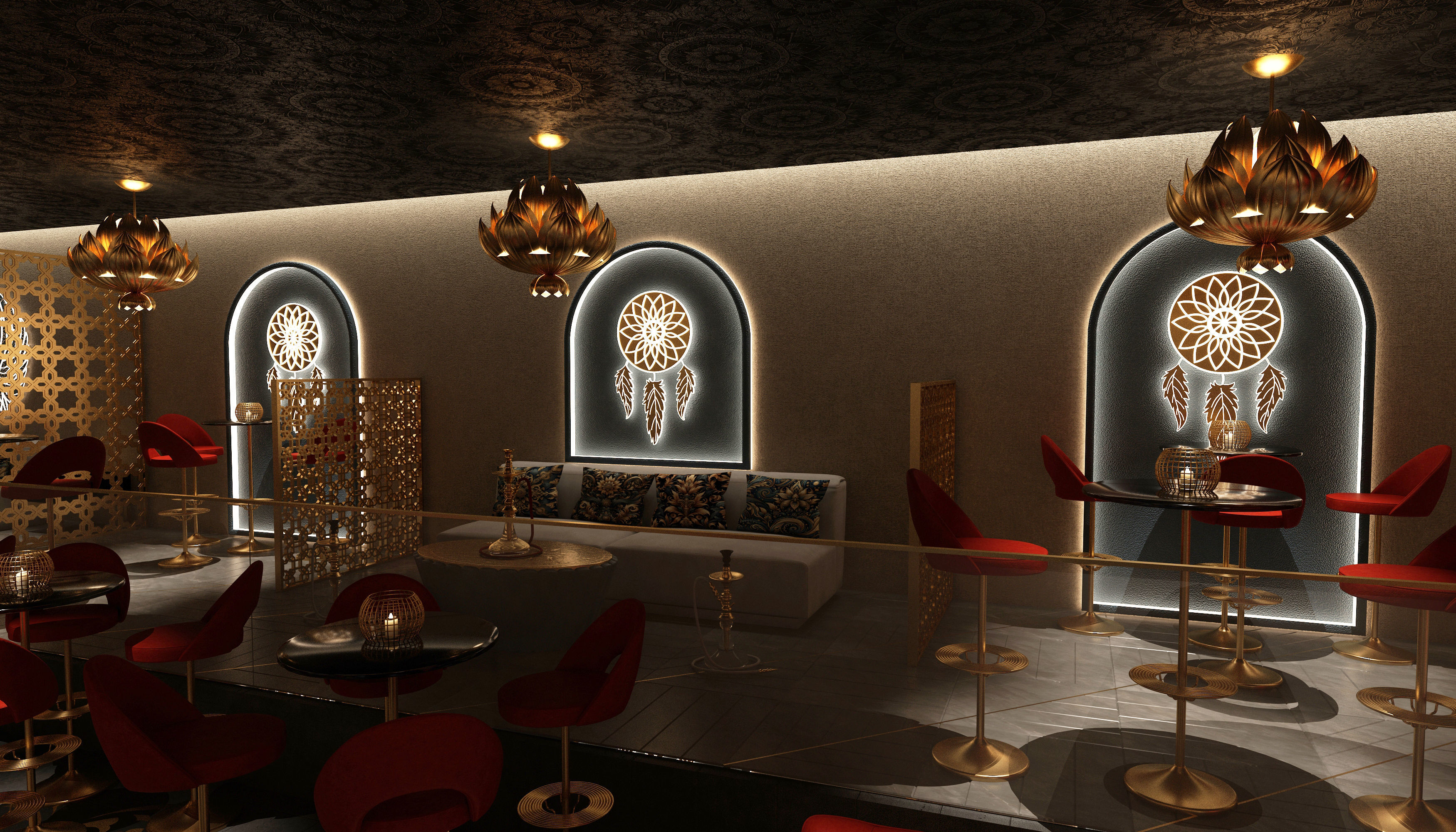 bar coffee restaurant night club interior design 3D model | CGTrader