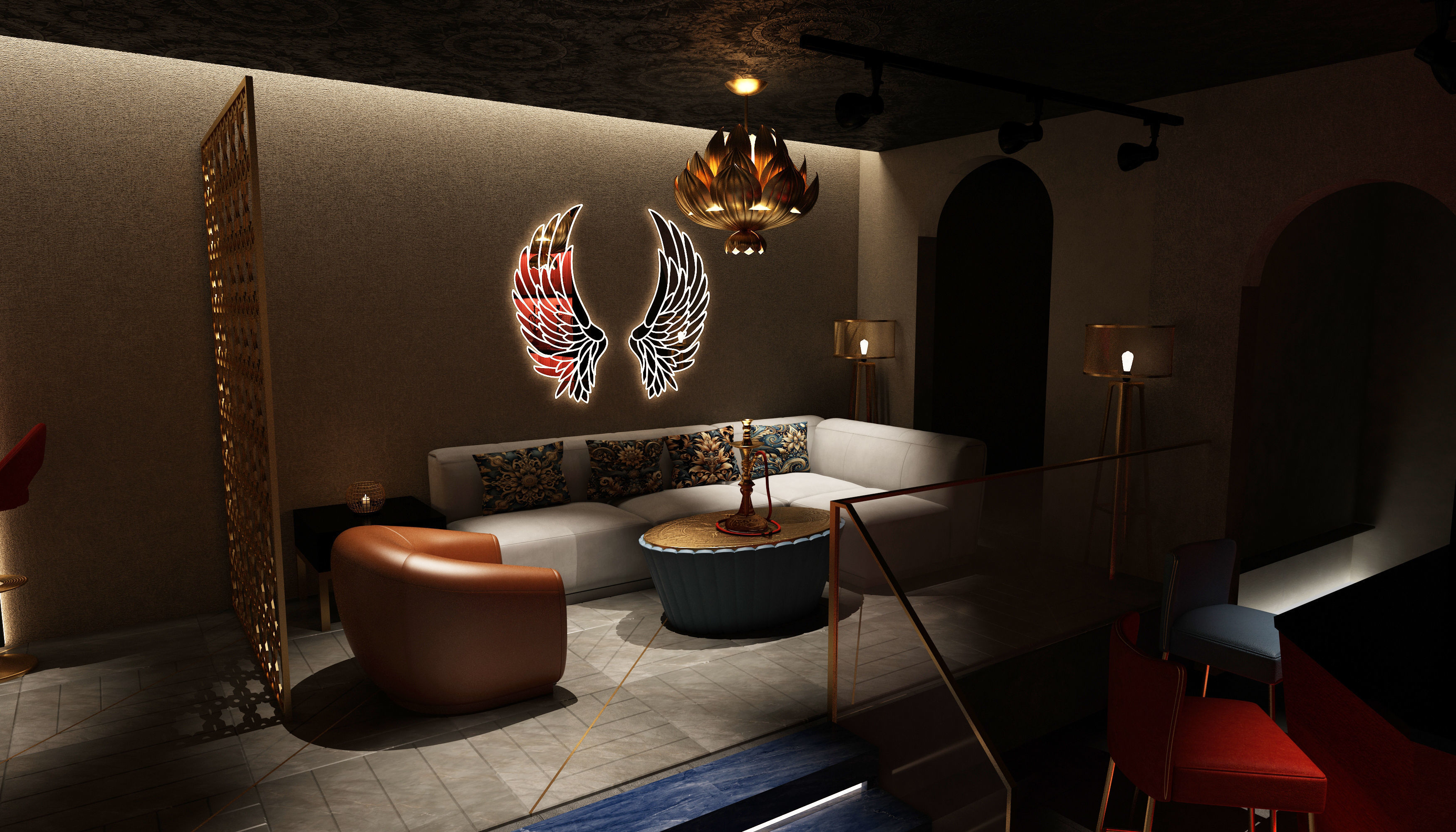 bar coffee restaurant night club interior design 3D model | CGTrader