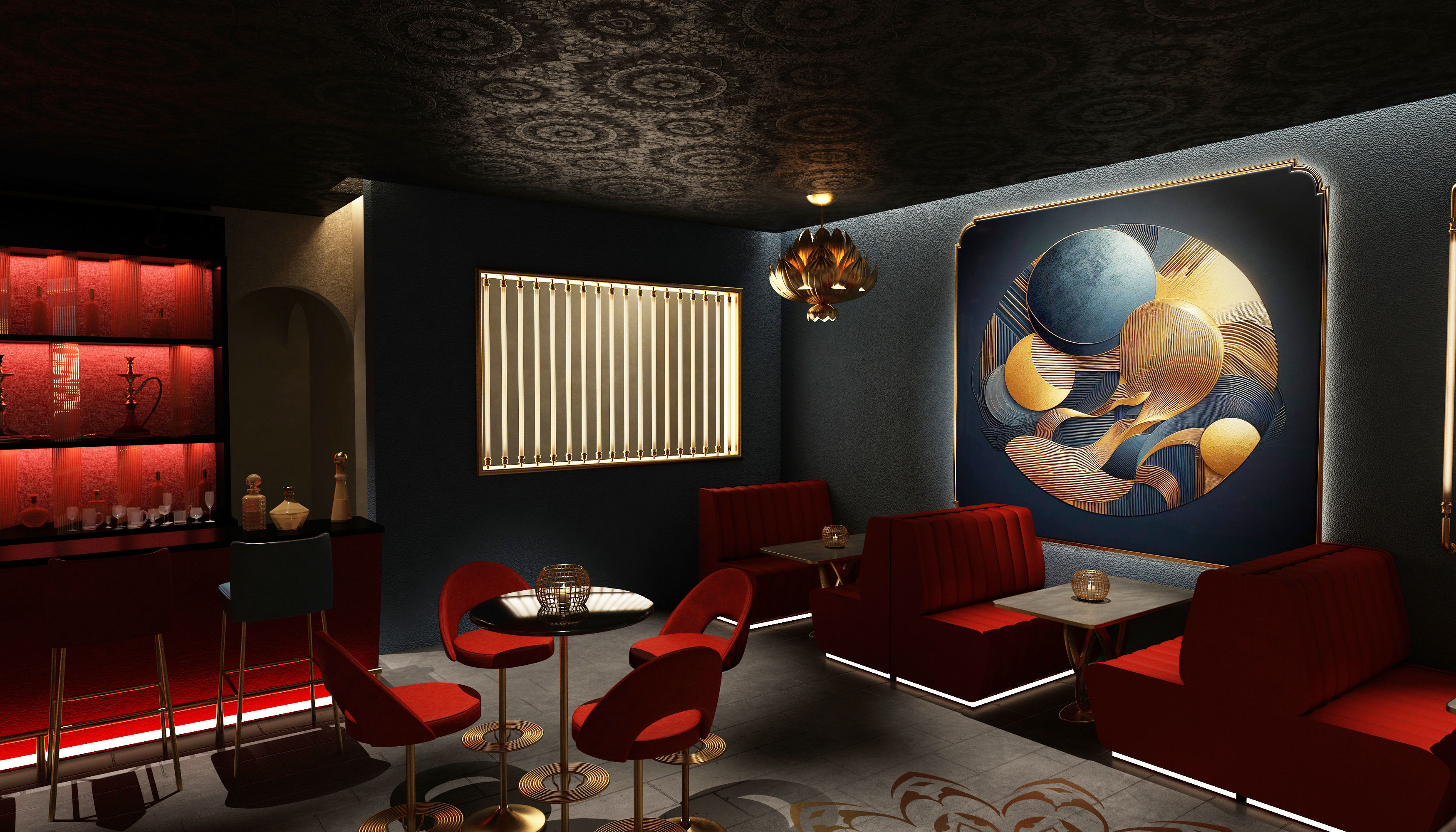 bar coffee restaurant night club interior design 3D model | CGTrader