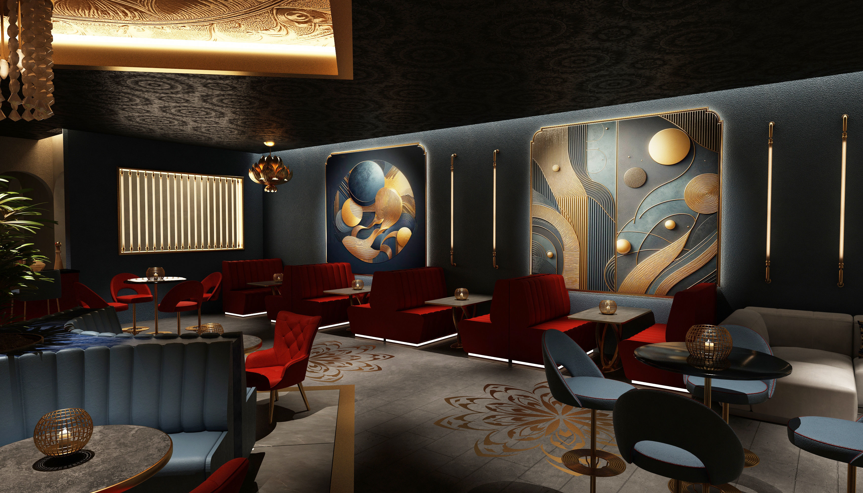 bar coffee restaurant night club interior design 3D model | CGTrader