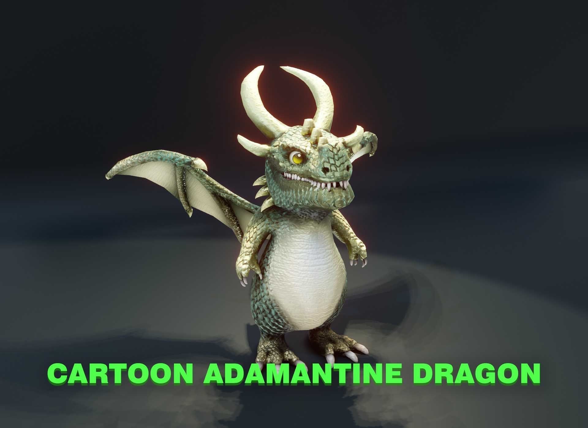 3D model Cartoon Adamantine Dragon 3D Model VR / AR / low-poly | CGTrader