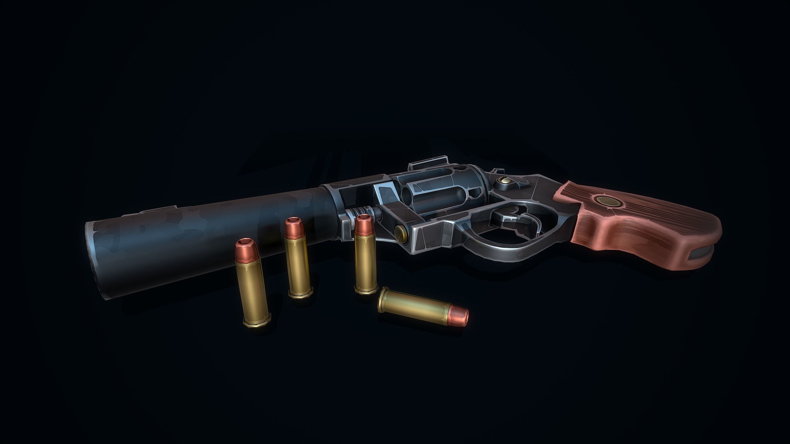 3D model Stylized Magnum Revolver VR / AR / low-poly | CGTrader