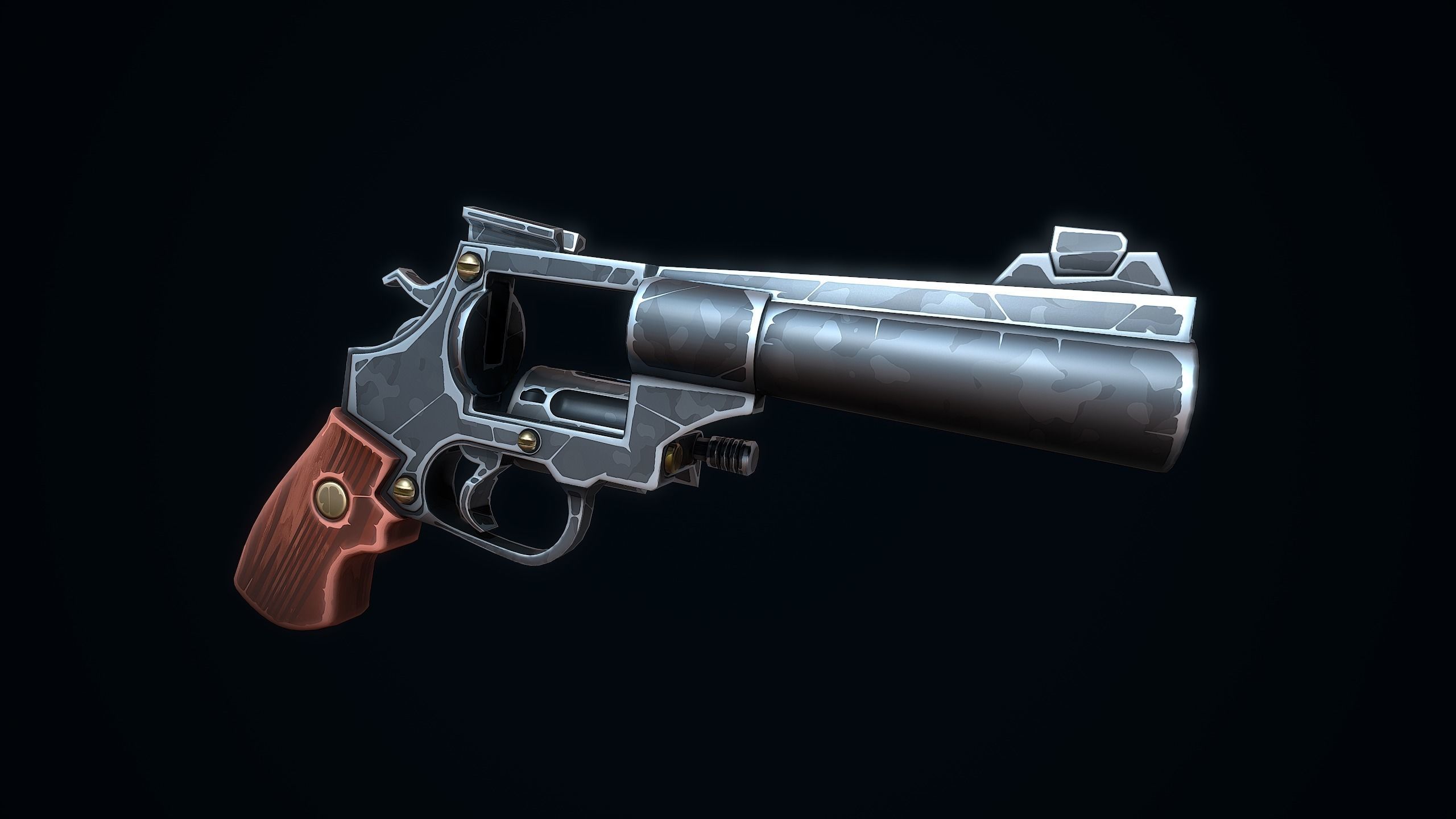 3D model Stylized Magnum Revolver VR / AR / low-poly | CGTrader