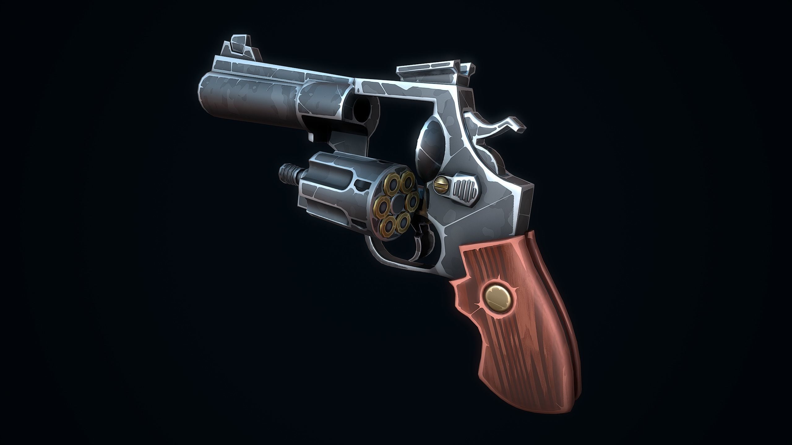 3D model Stylized Magnum Revolver VR / AR / low-poly | CGTrader