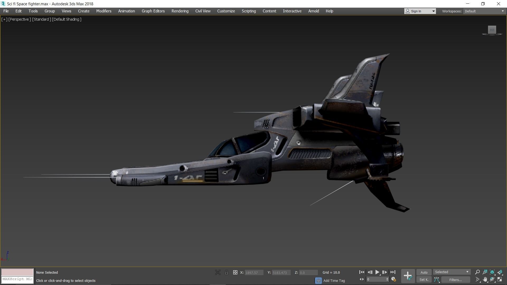 3D model Game-ready Human Sci-fi spaceship Fighter Low-poly 3D model VR ...