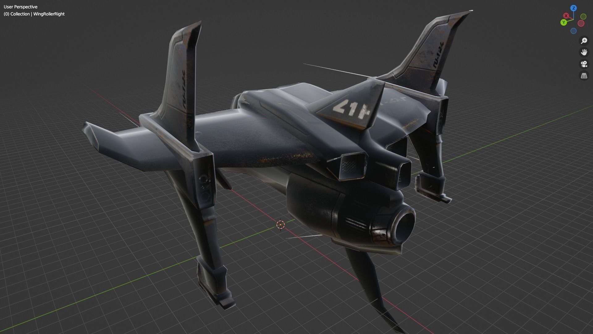 3D model Game-ready Human Sci-fi spaceship Fighter Low-poly 3D model VR ...