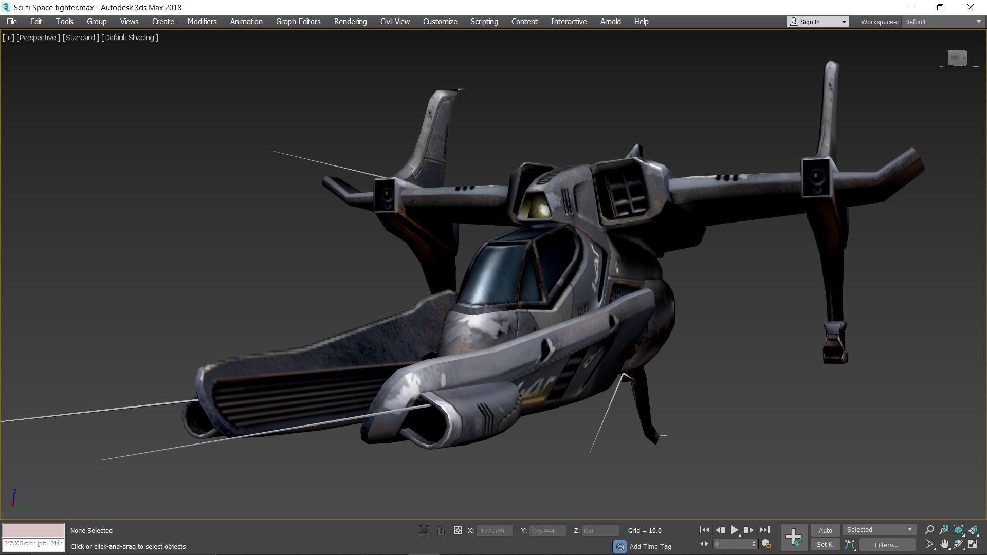 3D model Game-ready Human Sci-fi spaceship Fighter Low-poly 3D model VR ...