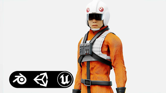 REBELLIAN PILOT Rigged for Unreal Engine - Unity - MIXAMO 3D model ...
