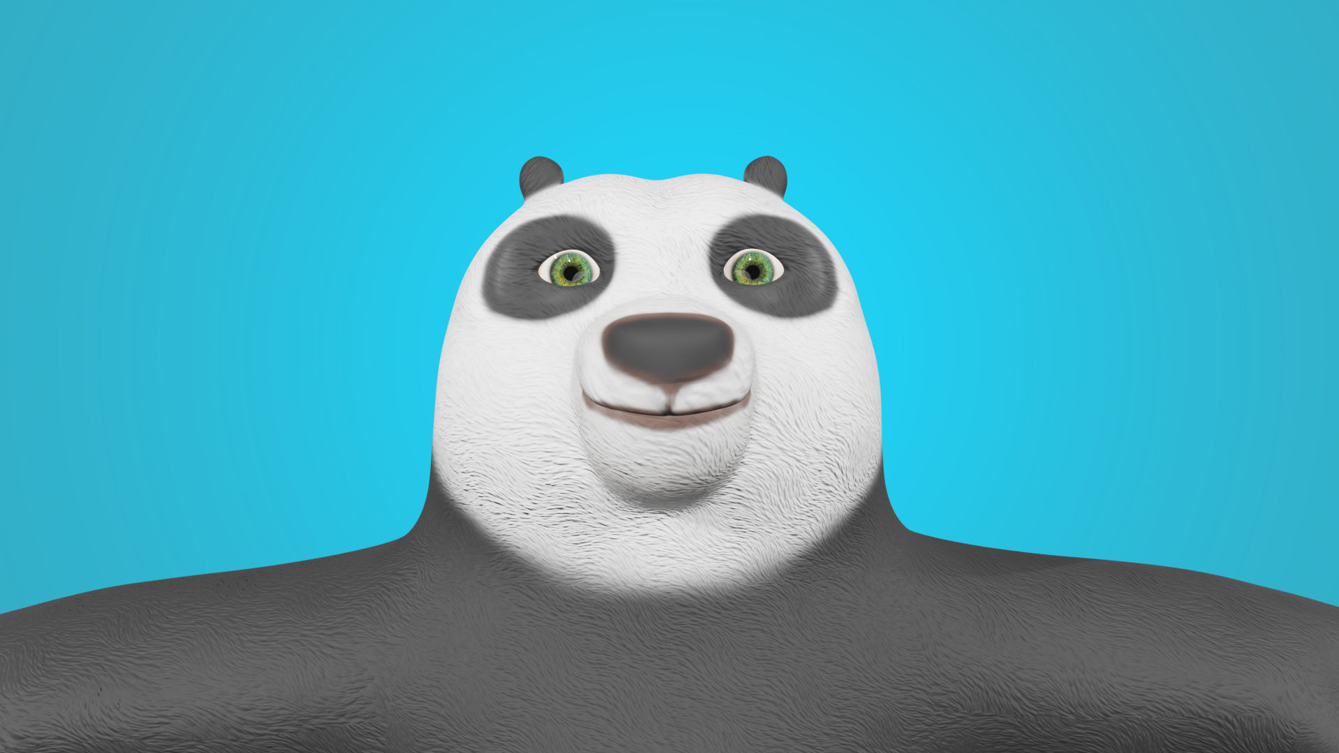 3D model Cartoon Panda LowPoly 3D model Rigged Blender Ready VR / AR ...