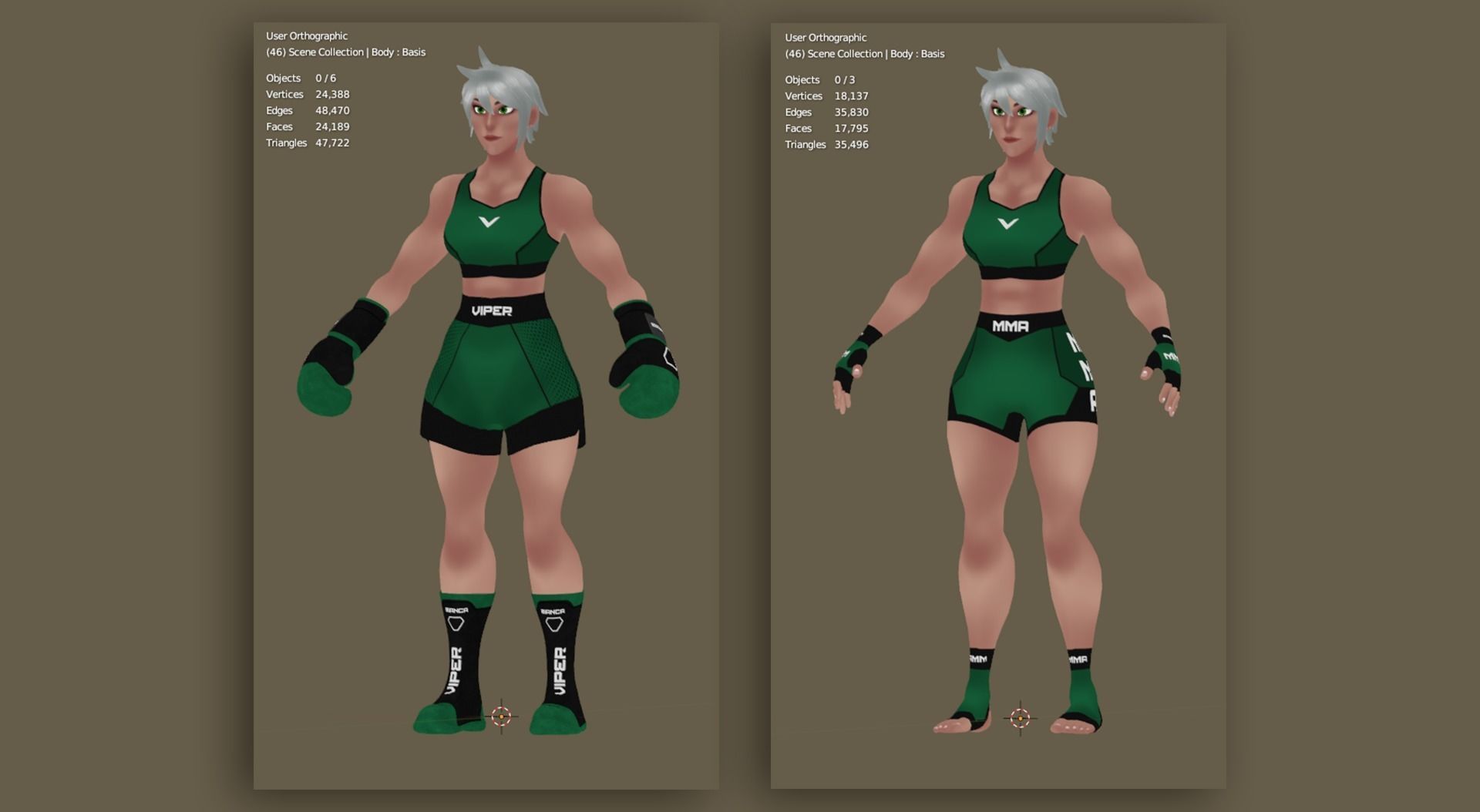 3D model Low Poly Boxer - MMA Fighter - Bianca VR / AR / low-poly ...