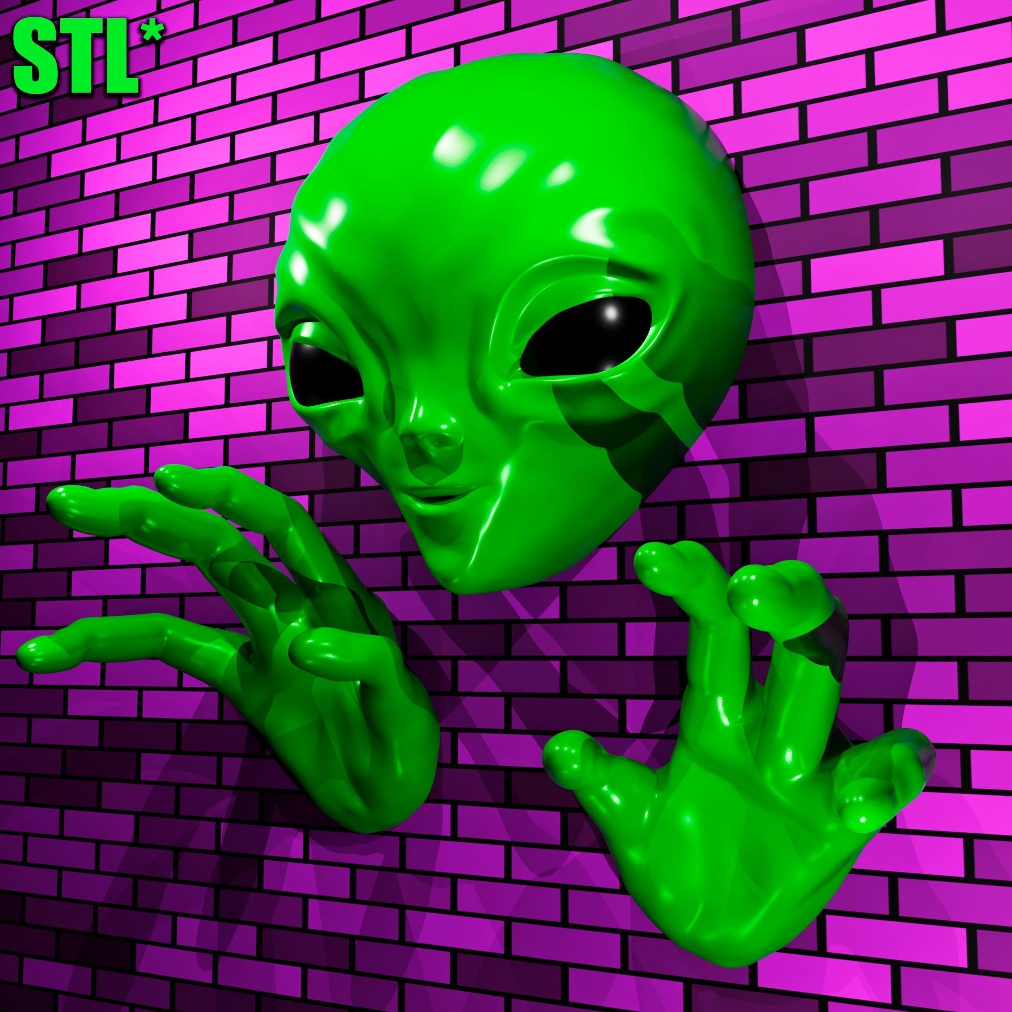 Alien Wall Mounted Alien Plaque UFO 3D Printing Model 3D model 3D ...