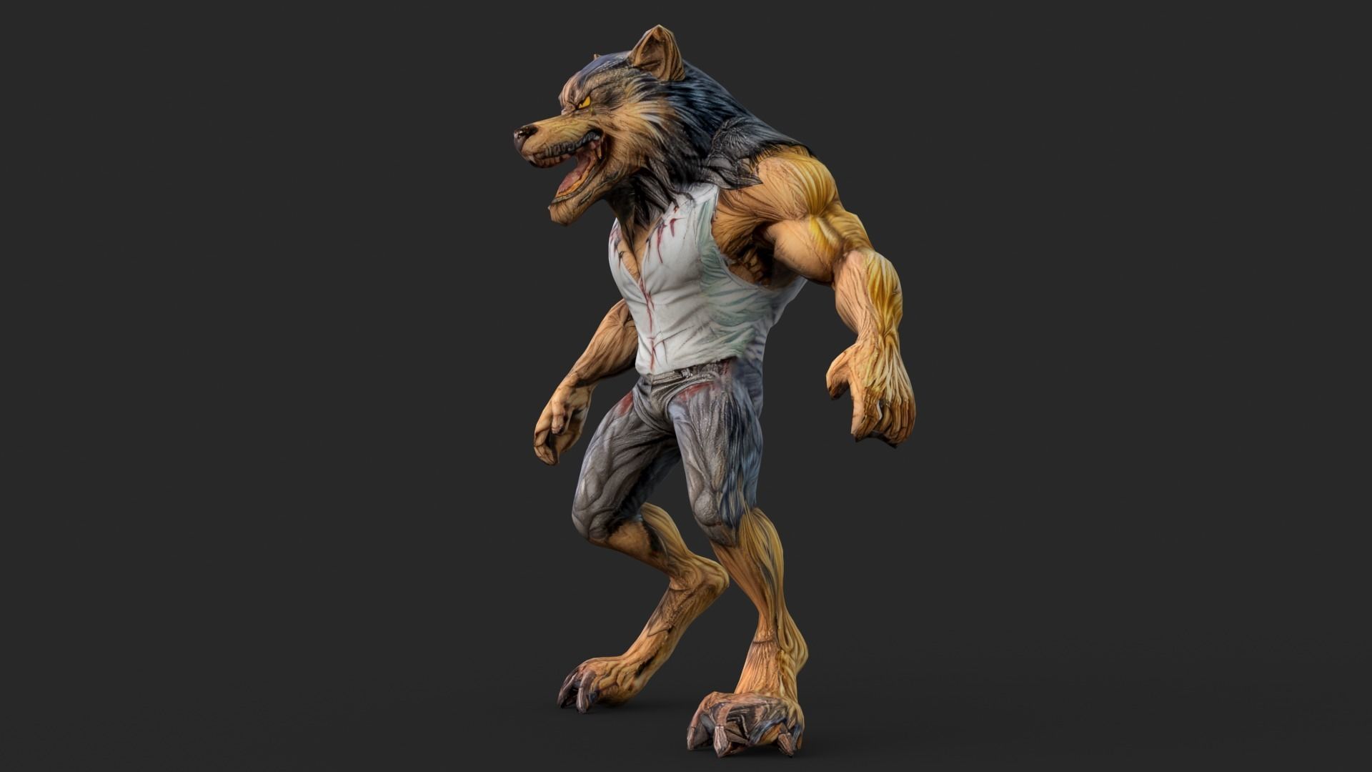 3D model Wolfman Cartoon VR / AR / low-poly | CGTrader