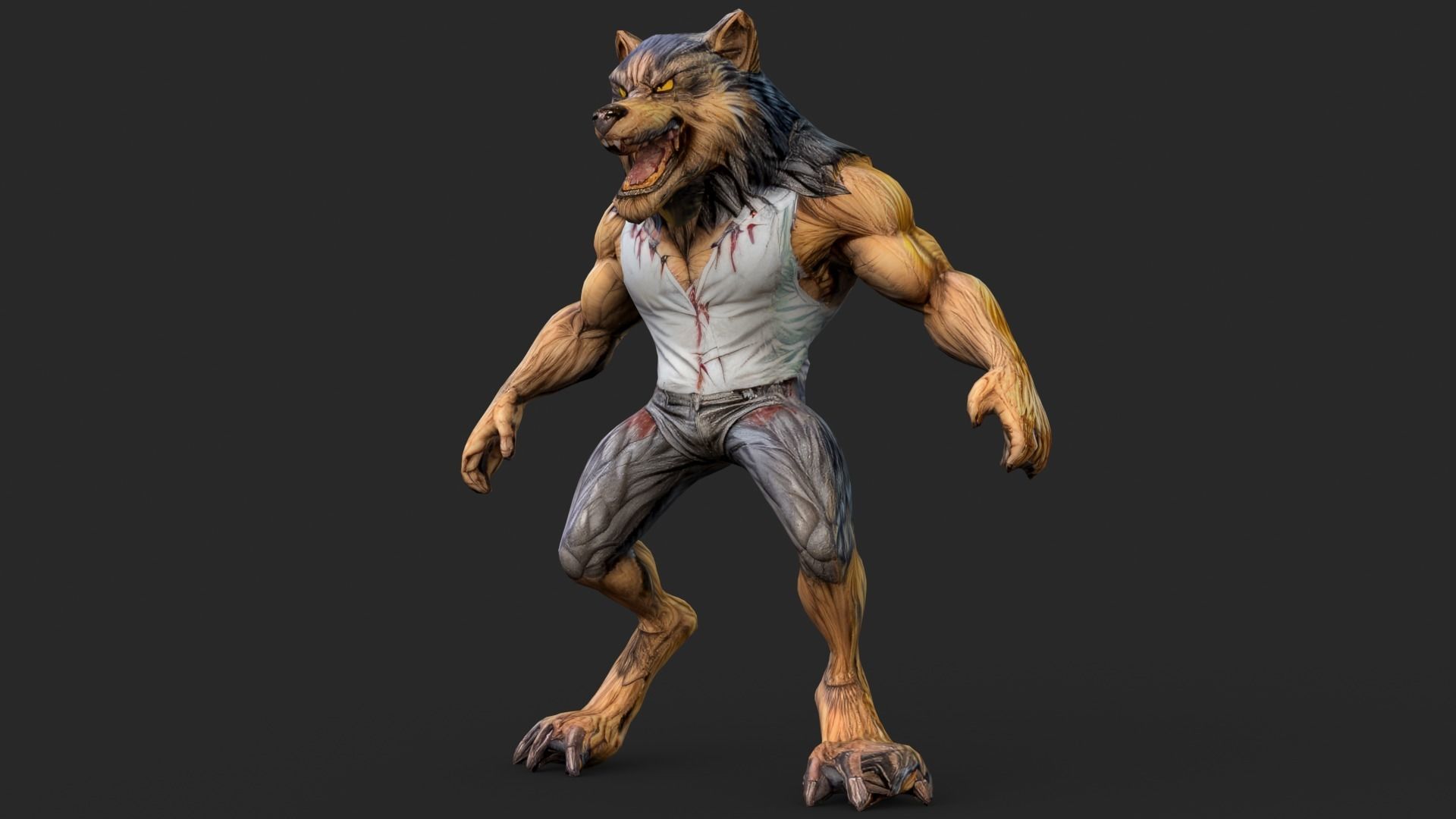 3D model Wolfman Cartoon VR / AR / low-poly | CGTrader
