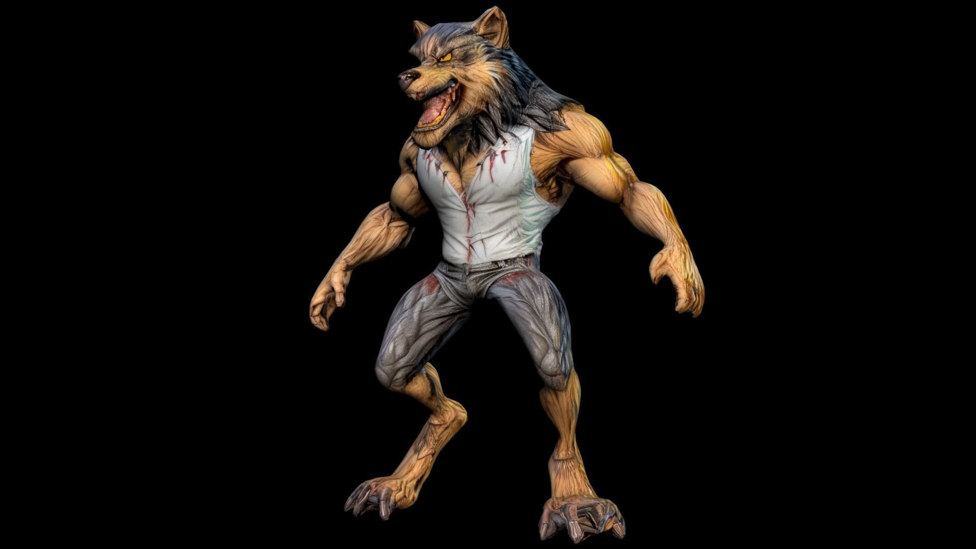 3D model Wolfman Cartoon VR / AR / low-poly | CGTrader
