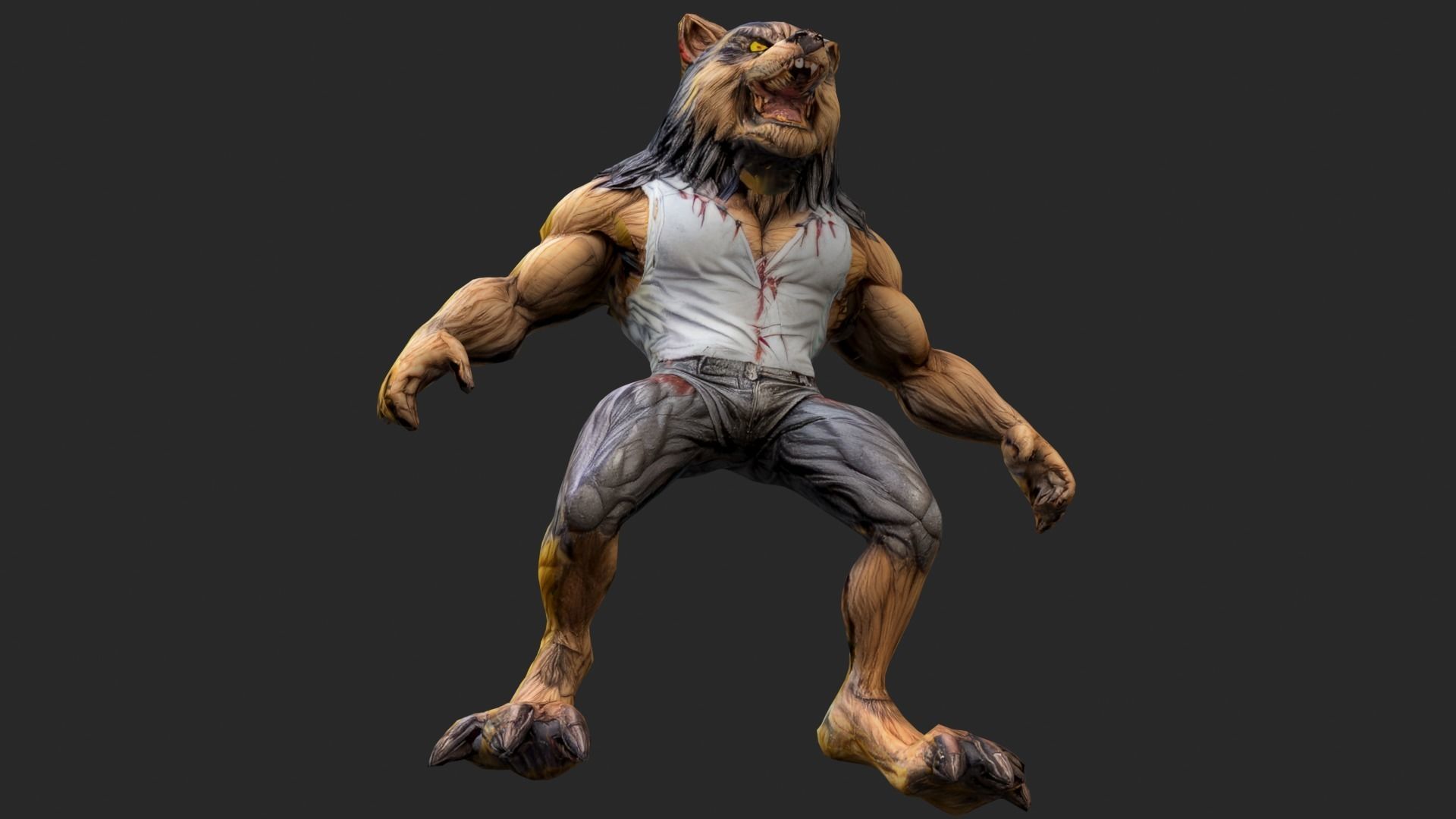 3D model Wolfman Cartoon VR / AR / low-poly | CGTrader