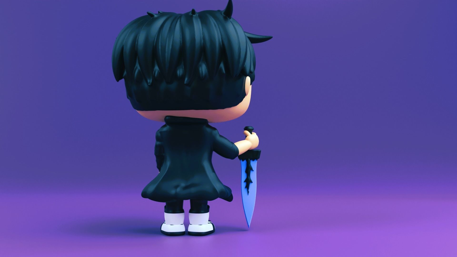 Jin with Demon Kings Longsword Funko Pop from solo leveling 3D model 3D ...