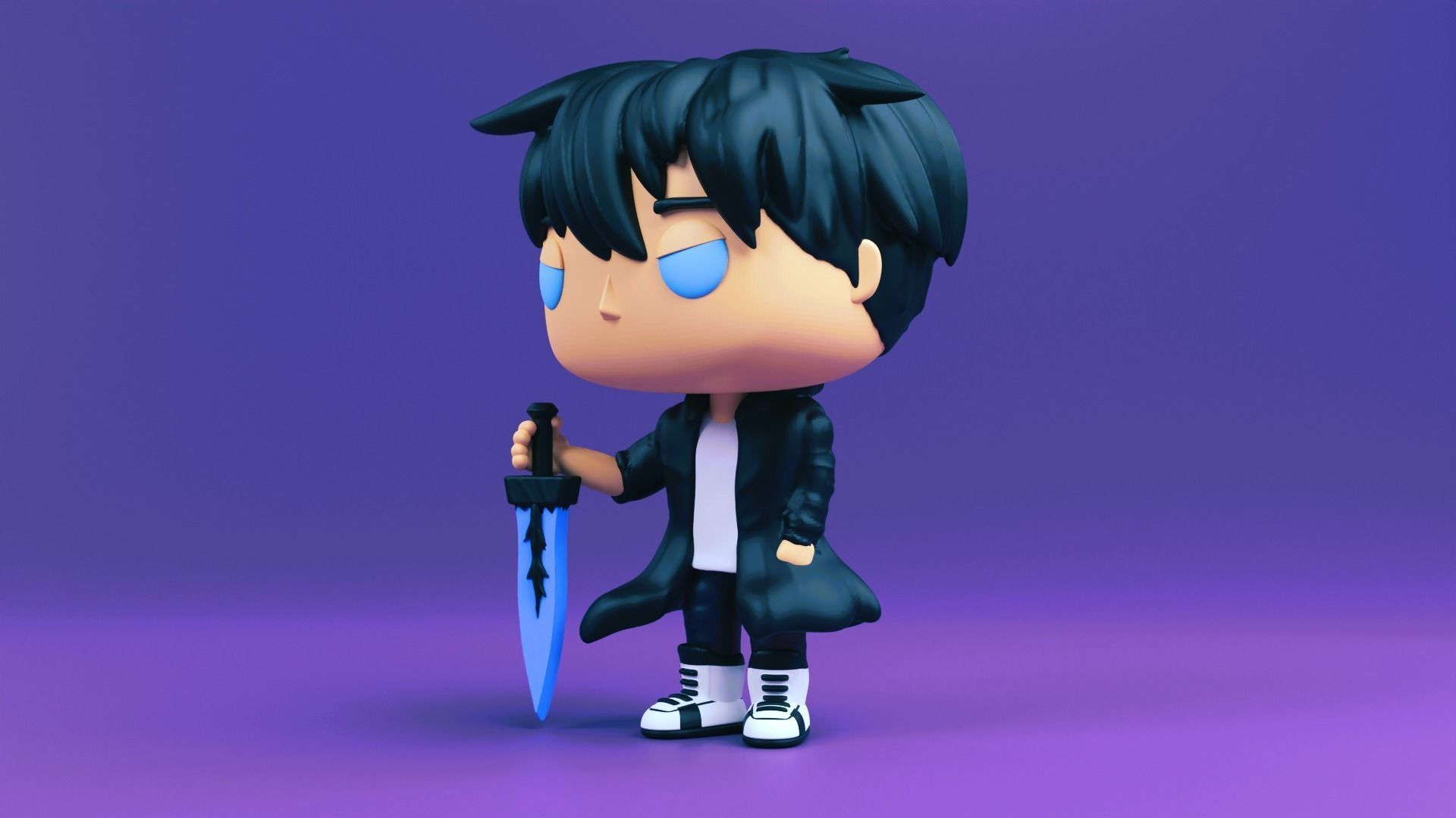 Jin with Demon Kings Longsword Funko Pop from solo leveling 3D model 3D ...