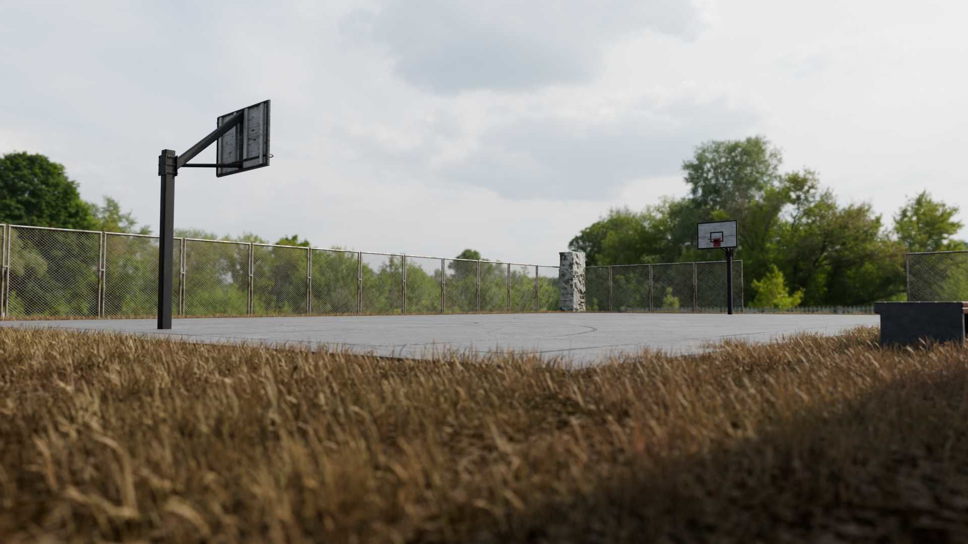 Old Basketball Court 3D model | CGTrader