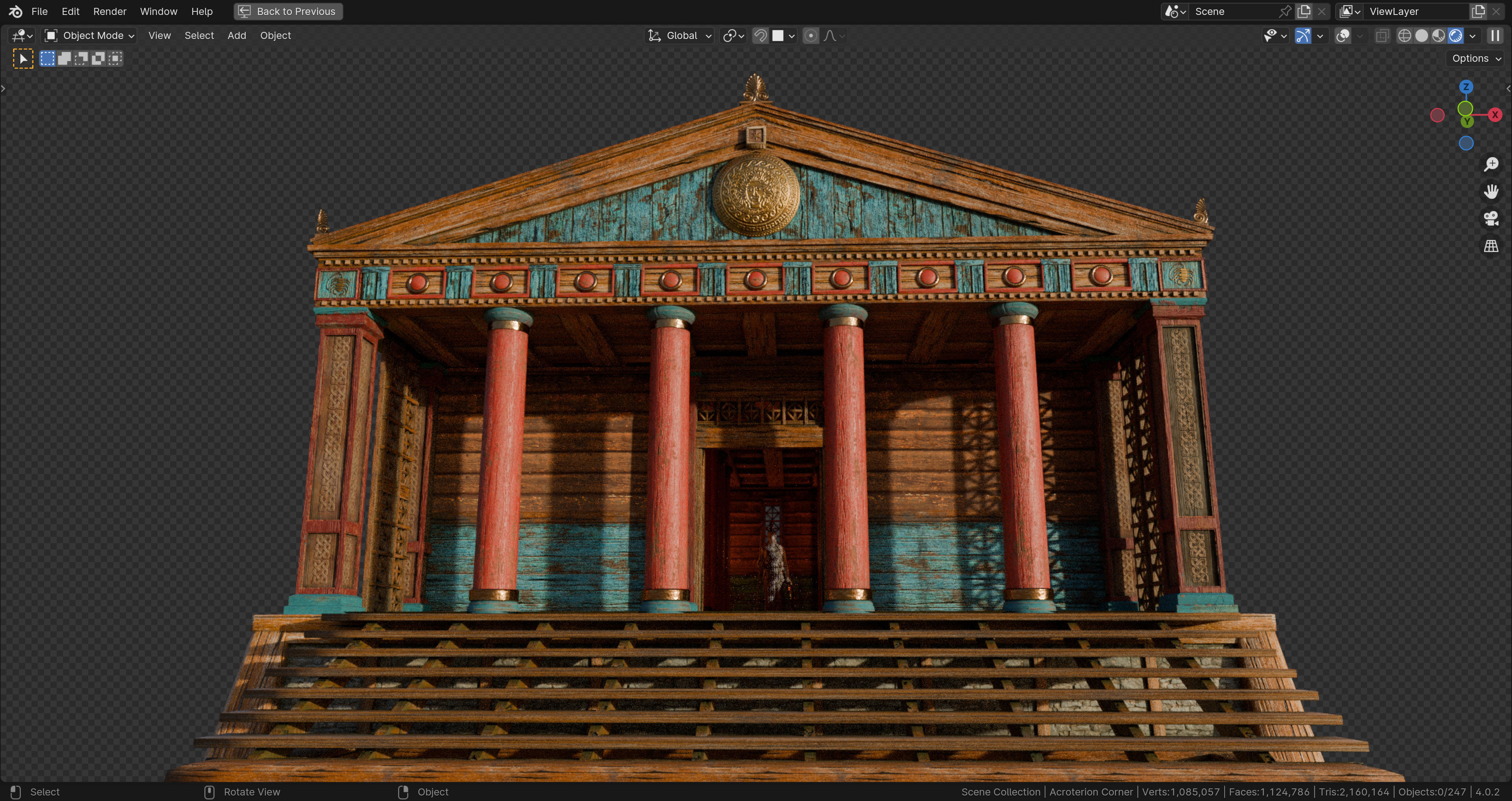Ancient Greek Doric Wooden Temple Modular Pieces 3D model | CGTrader