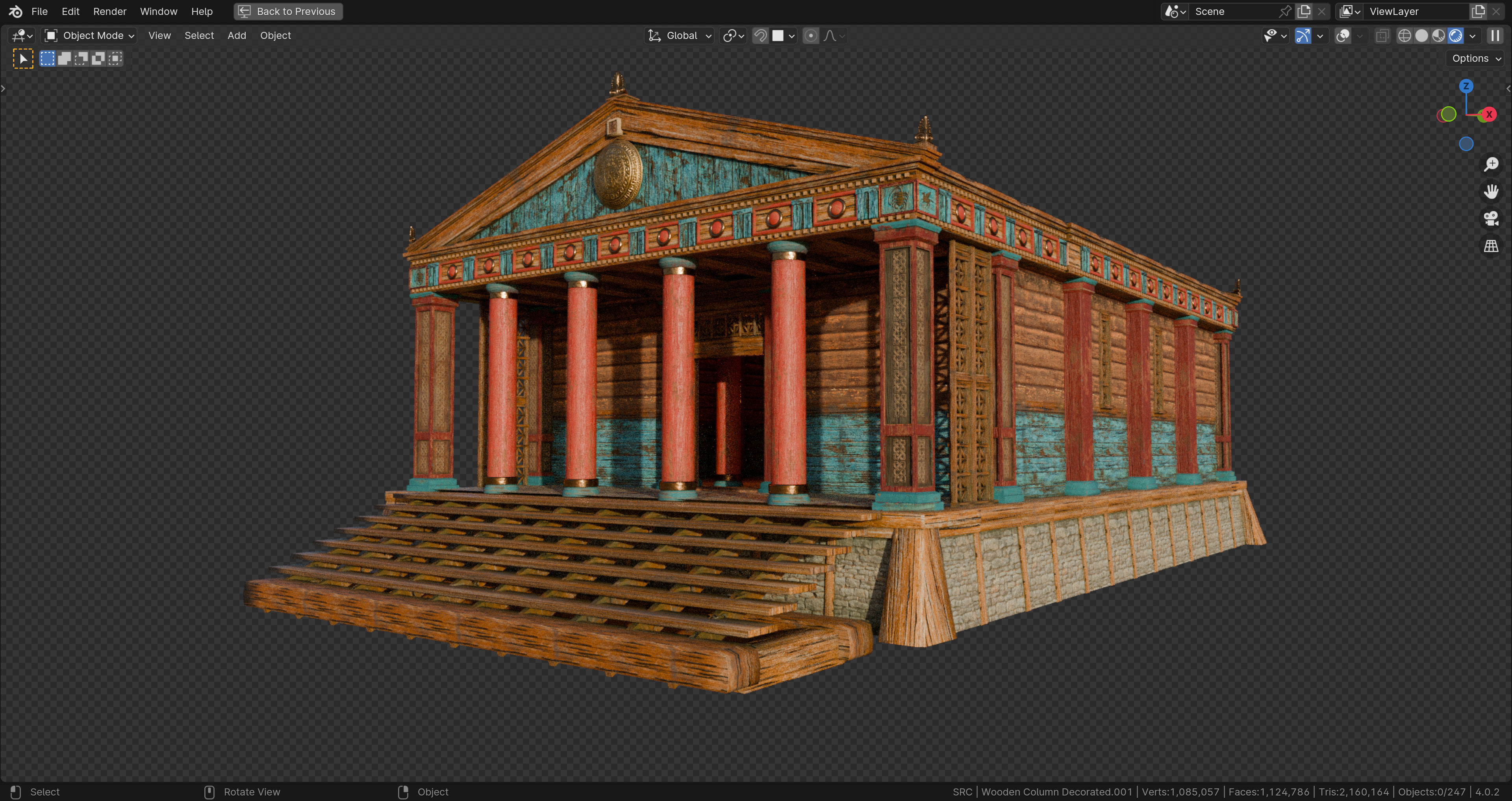 Ancient Greek Doric Wooden Temple Modular Pieces 3D model | CGTrader