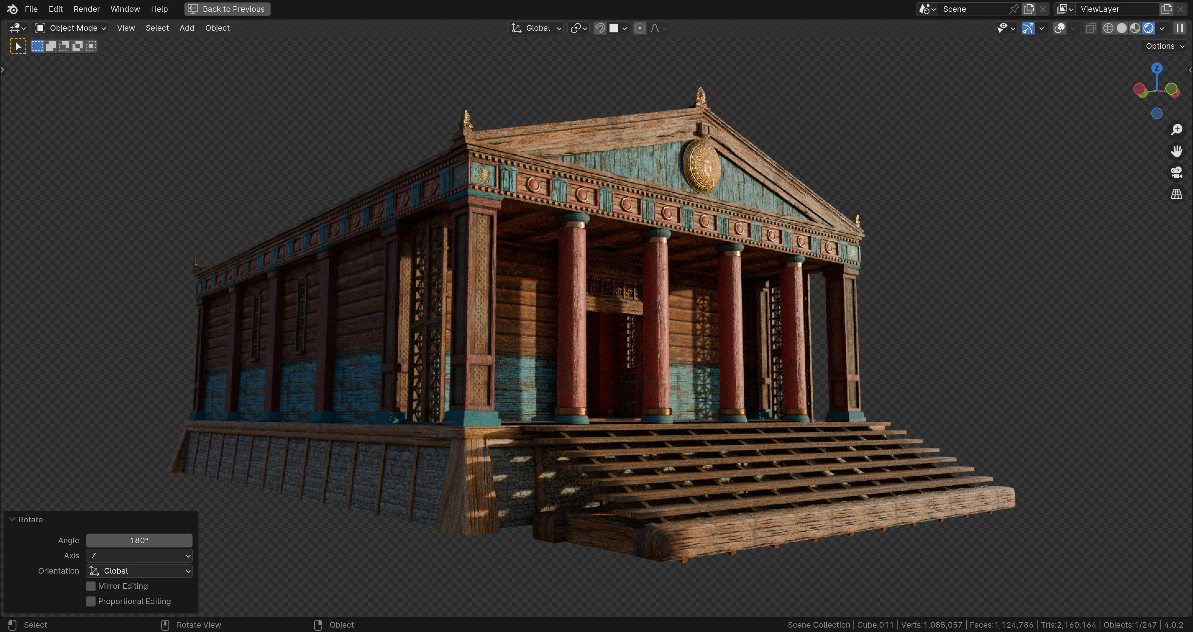 Ancient Greek Doric Wooden Temple Modular Pieces 3D model | CGTrader