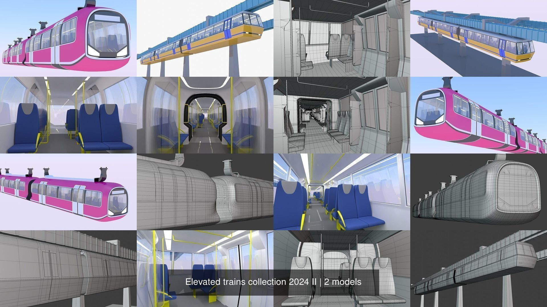 Elevated trains collection 2024 II | CGTrader