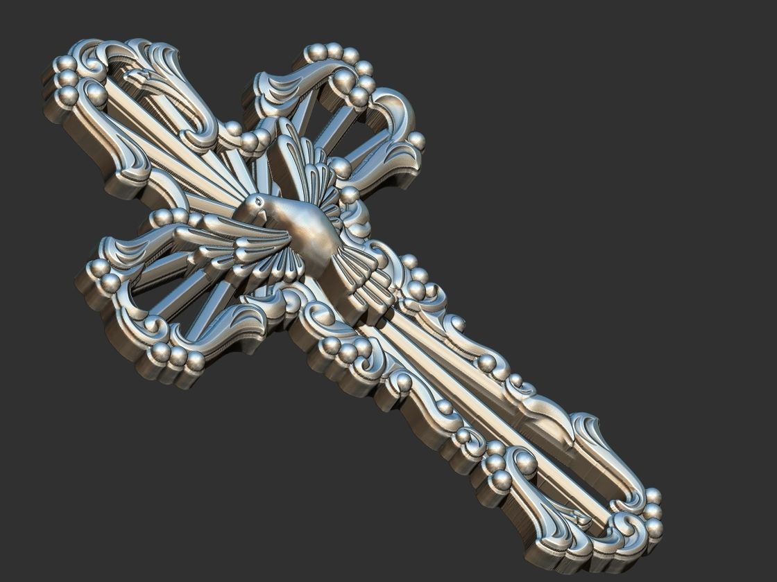 Arabesque Holy Spirit Cross - Cruz Espirito Santo 3D model 3D printable ...