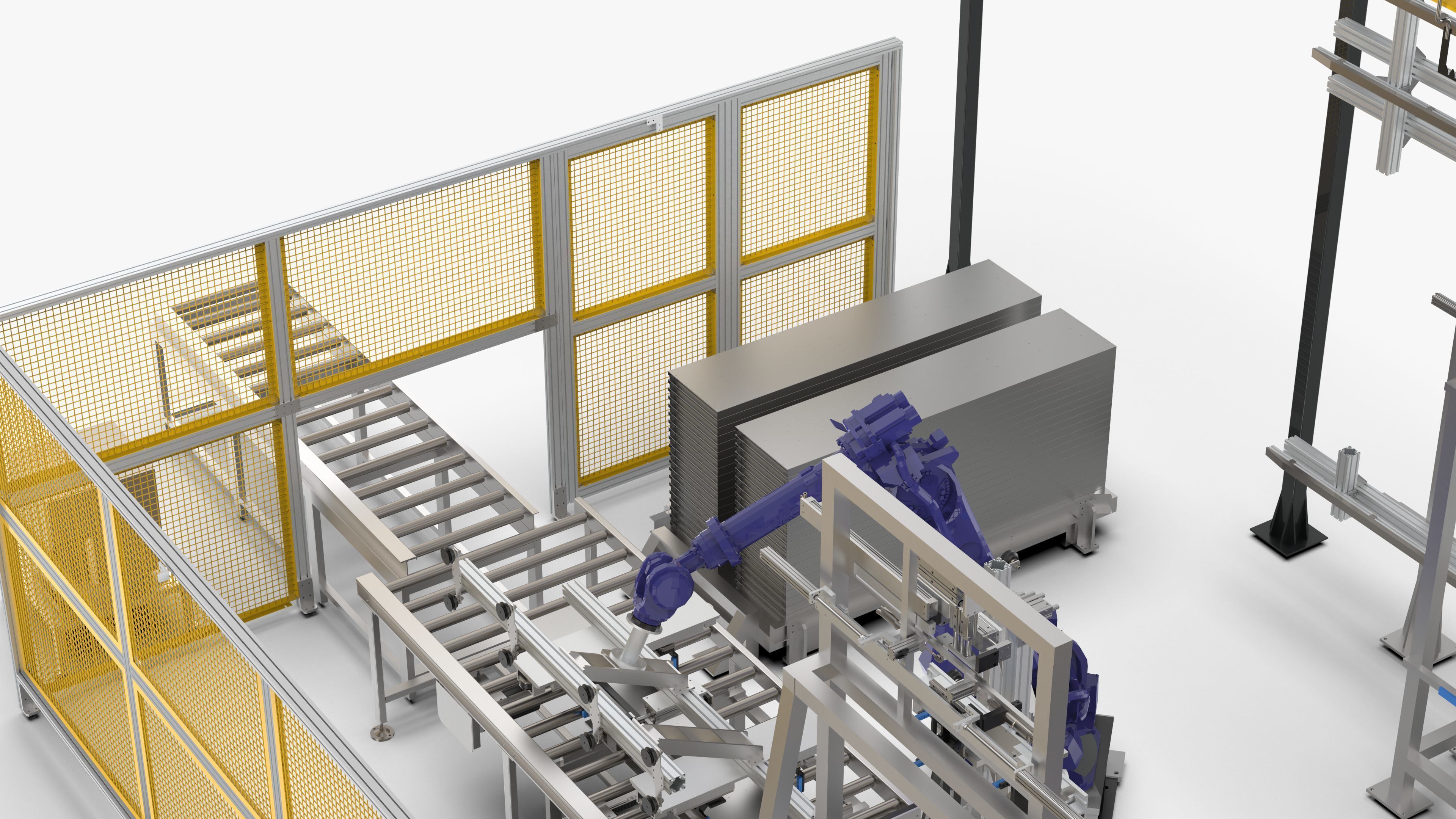 Automatic Loading and Unloading Robot Powder Spraying Line 3D model | CGTrader