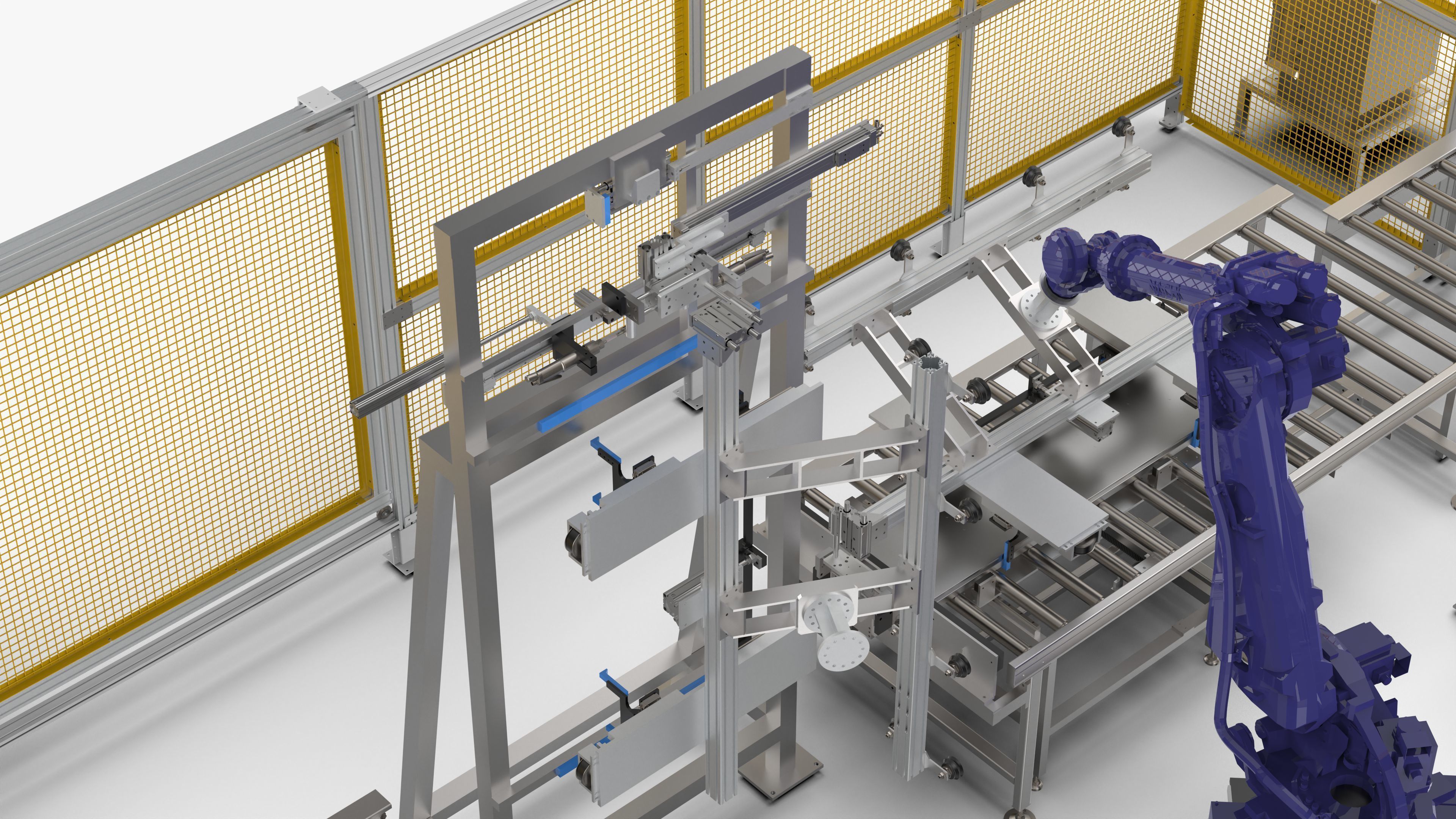 Automatic Loading and Unloading Robot Powder Spraying Line 3D model ...