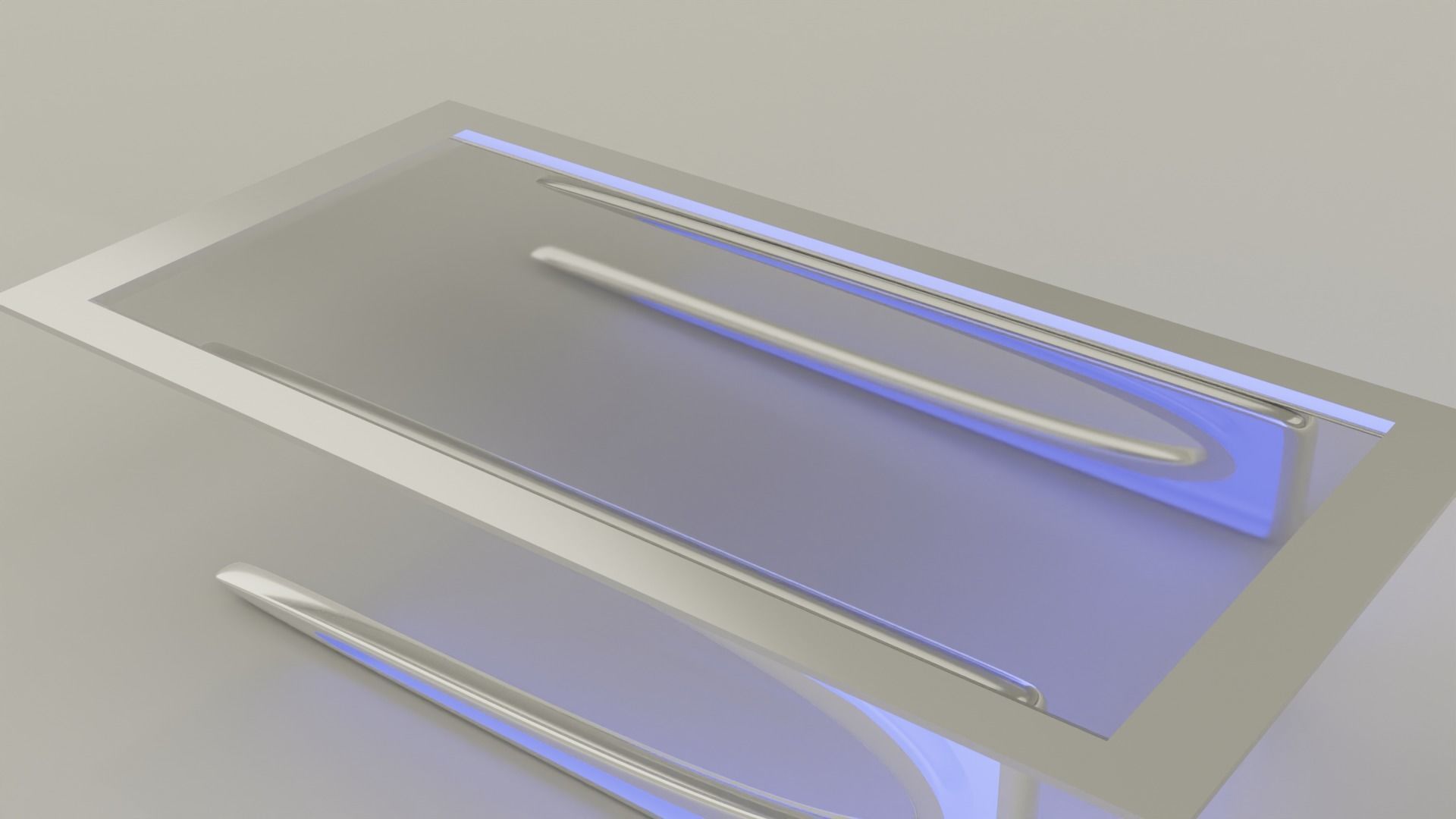 Futuristic Metal Table with Blue LED Lighting free VR / AR / low-poly ...