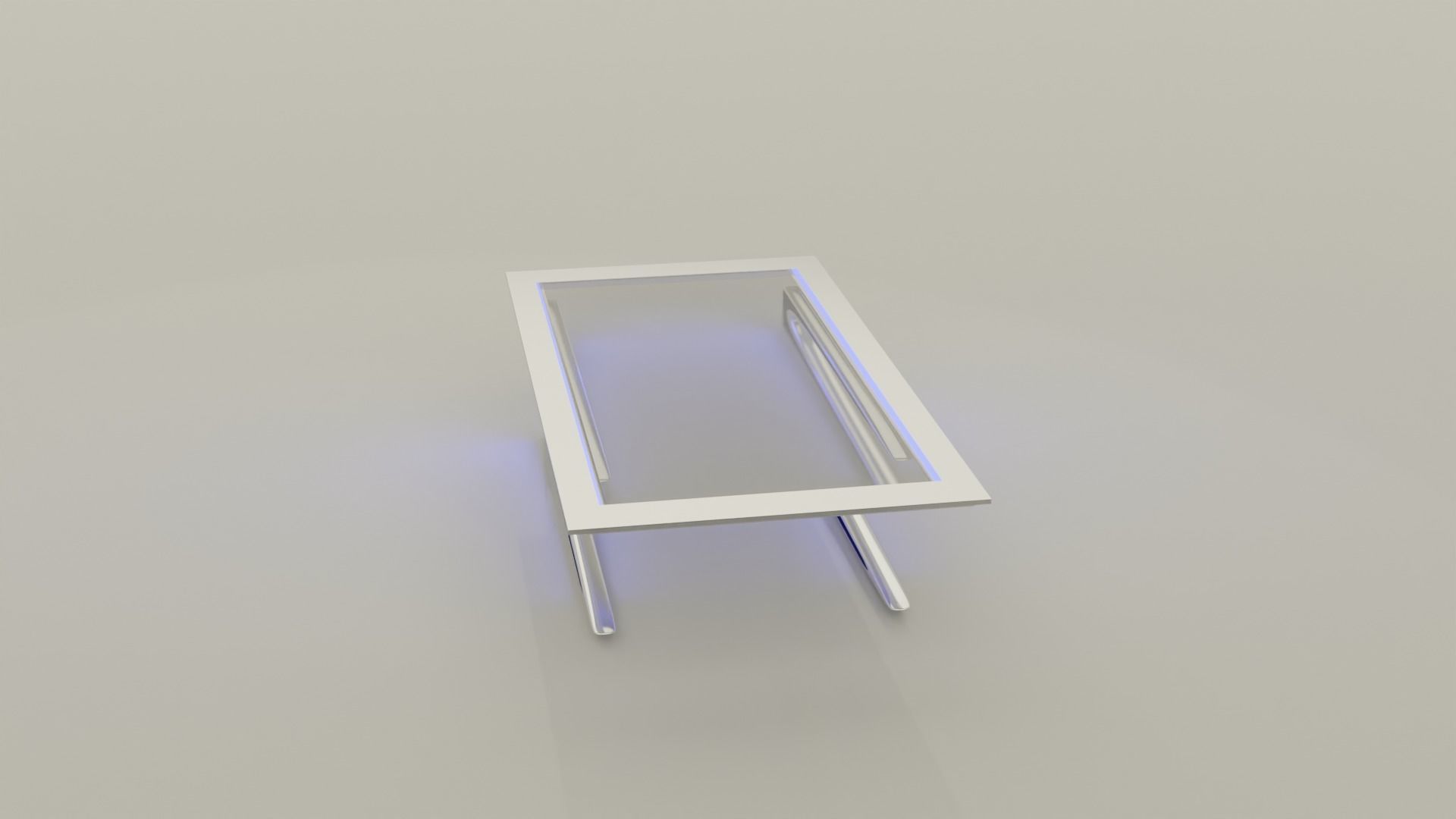 Futuristic Metal Table with Blue LED Lighting free VR / AR / low-poly ...