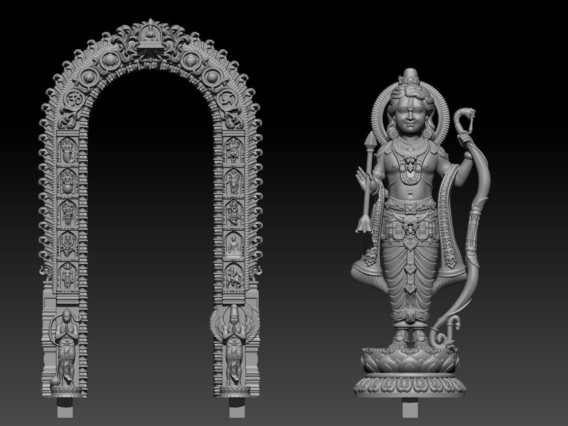 Ram Lala idol temple Hindu Lord Rama Pendant Jewelry 3D model 3D ...