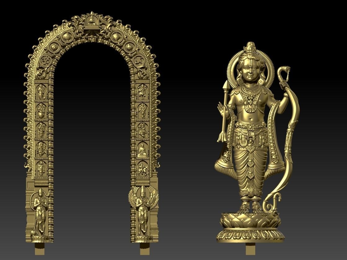 Ram Lala idol temple Hindu Lord Rama Pendant Jewelry 3D model 3D ...