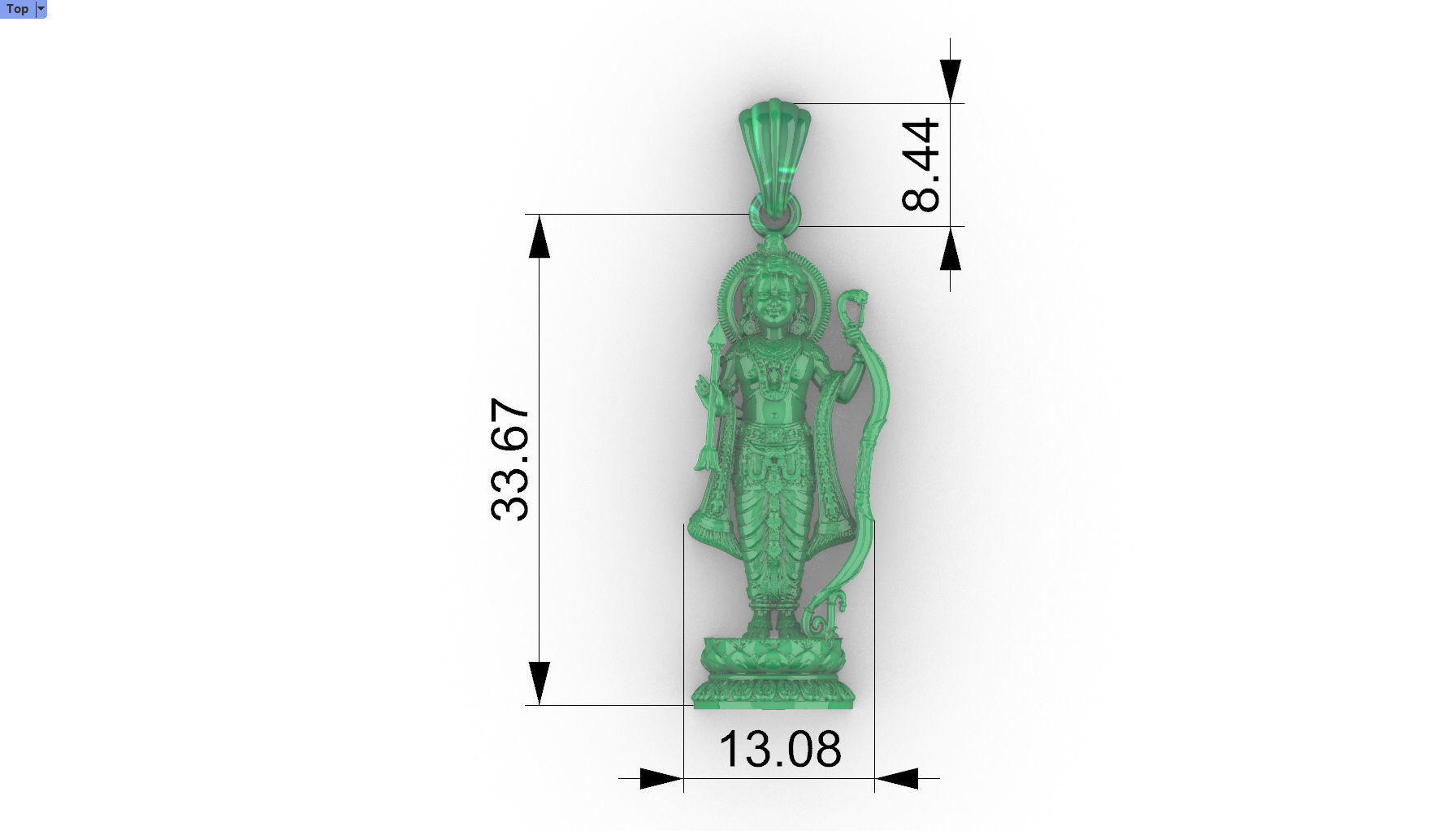 Ram Lala idol temple Hindu Lord Rama Pendant Jewelry 3D model 3D ...