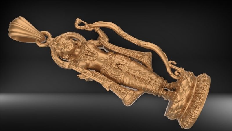 Ram Lala idol temple Hindu Lord Rama Pendant Jewelry 3D model 3D ...