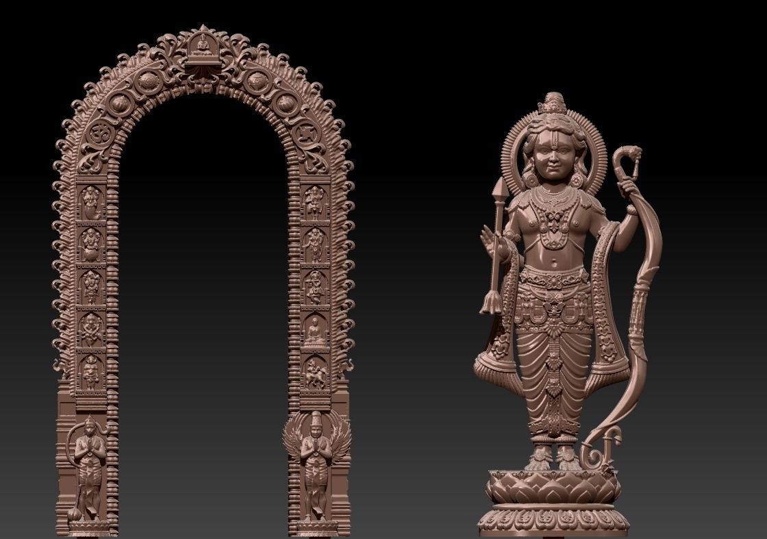 Ram Lala idol temple Hindu Lord Rama Pendant Jewelry 3D model 3D ...