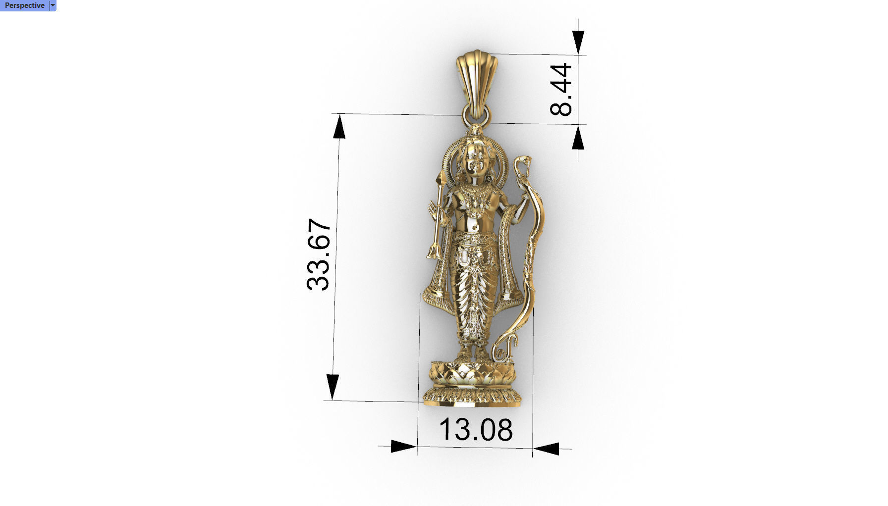 Ram Lala idol temple Hindu Lord Rama Pendant Jewelry 3D model 3D ...