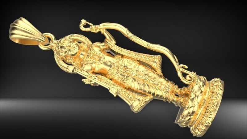 Ram Lala idol temple Hindu Lord Rama Pendant Jewelry 3D model 3D ...