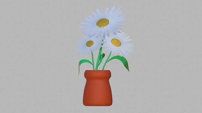 Daisy flowers free 3D model | CGTrader