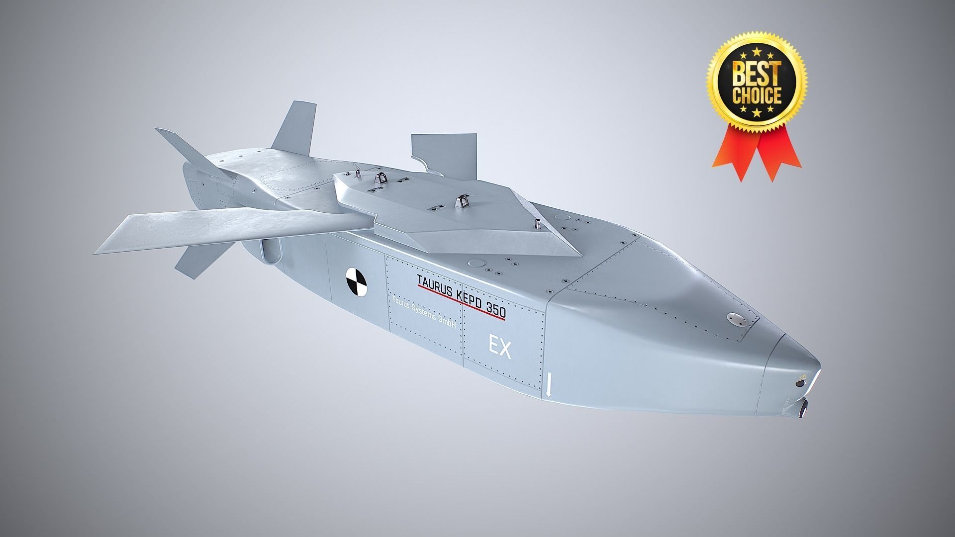 3D model Taurus KEPD 350 air-launched cruise missile gray color VR / AR / low-poly | CGTrader