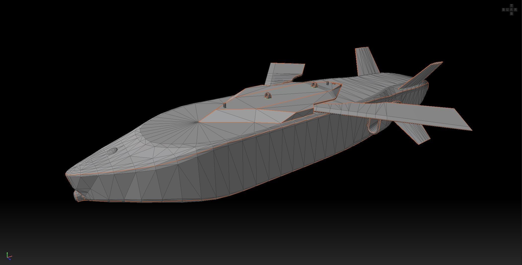 3D model Taurus KEPD 350 air-launched cruise missile gray color VR / AR ...