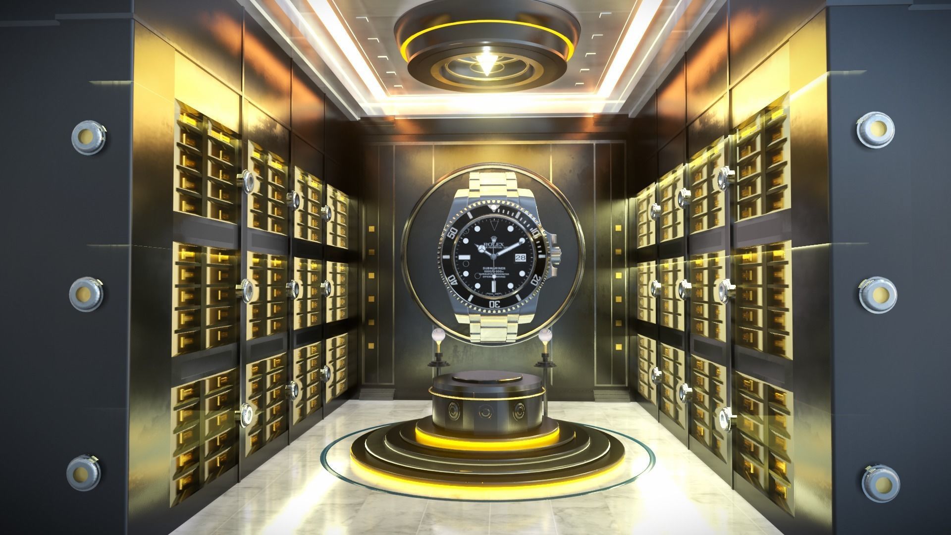 3D model SAFE - VAULT LOCKER ROOM - PBR TEXTURES - GAME-VR READY VR ...