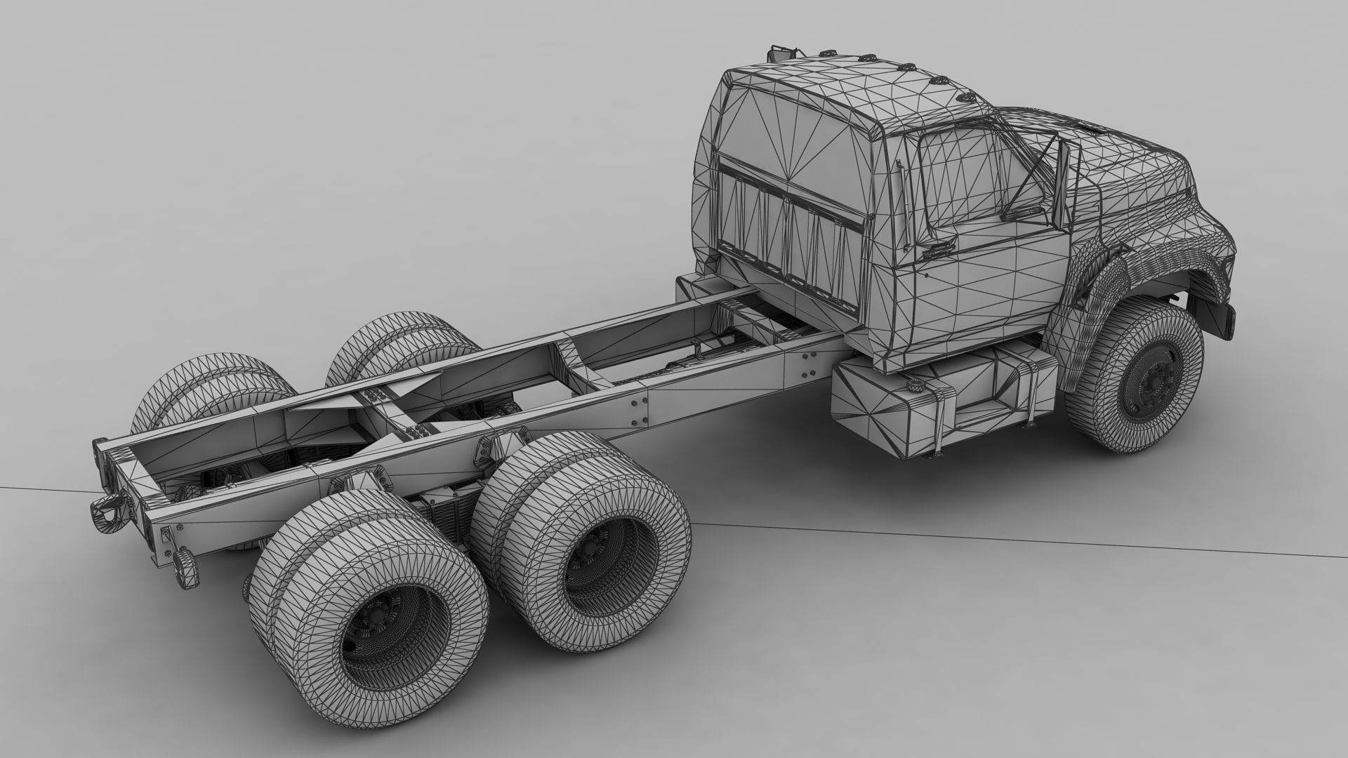 3D model F-Series FT-900 Truck Chassis Tandem Axle 1995 VR / AR / low ...